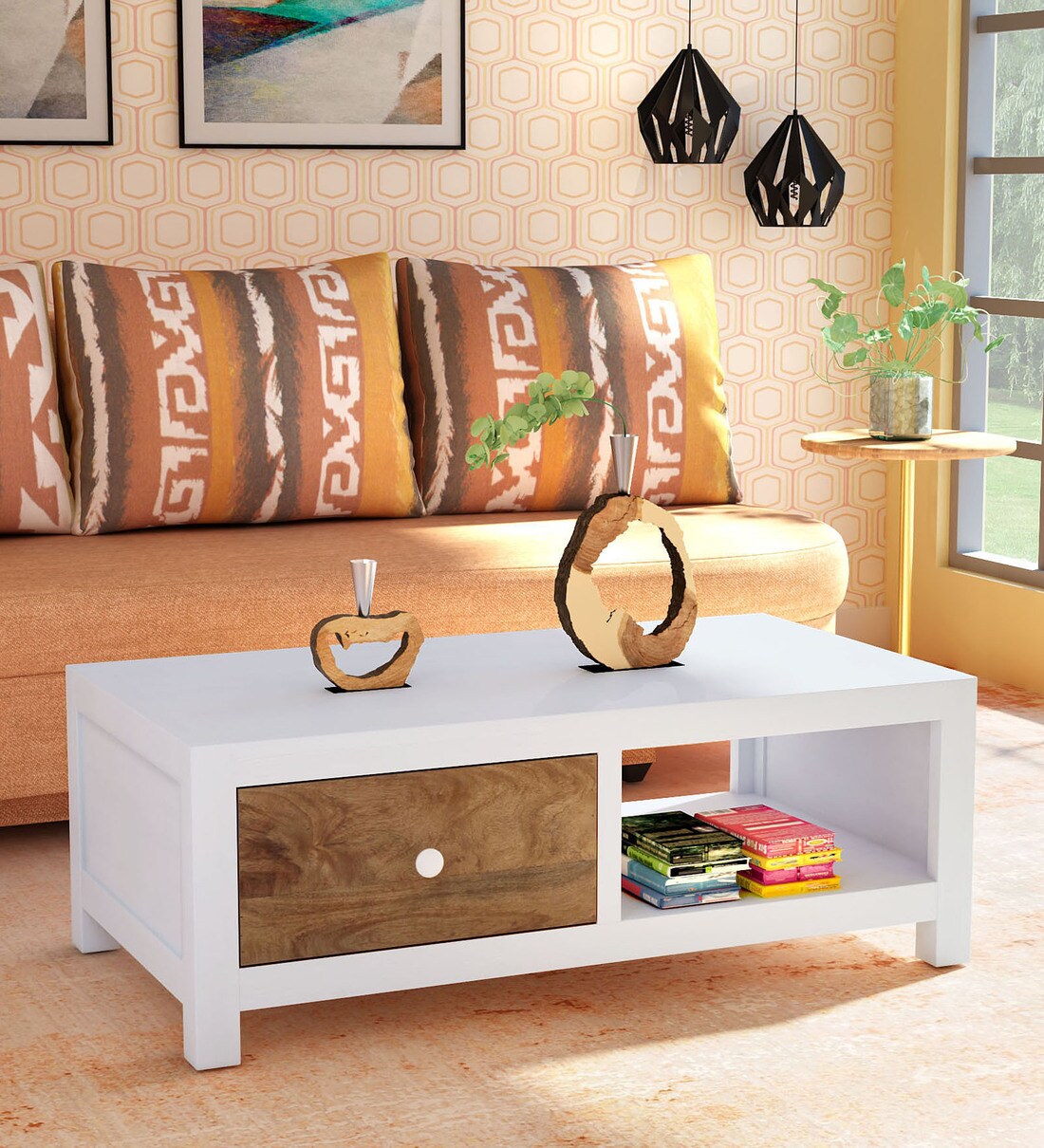 Buy Verona Sheesham Wood Coffee Table in Distress Finish at 4% OFF by ...