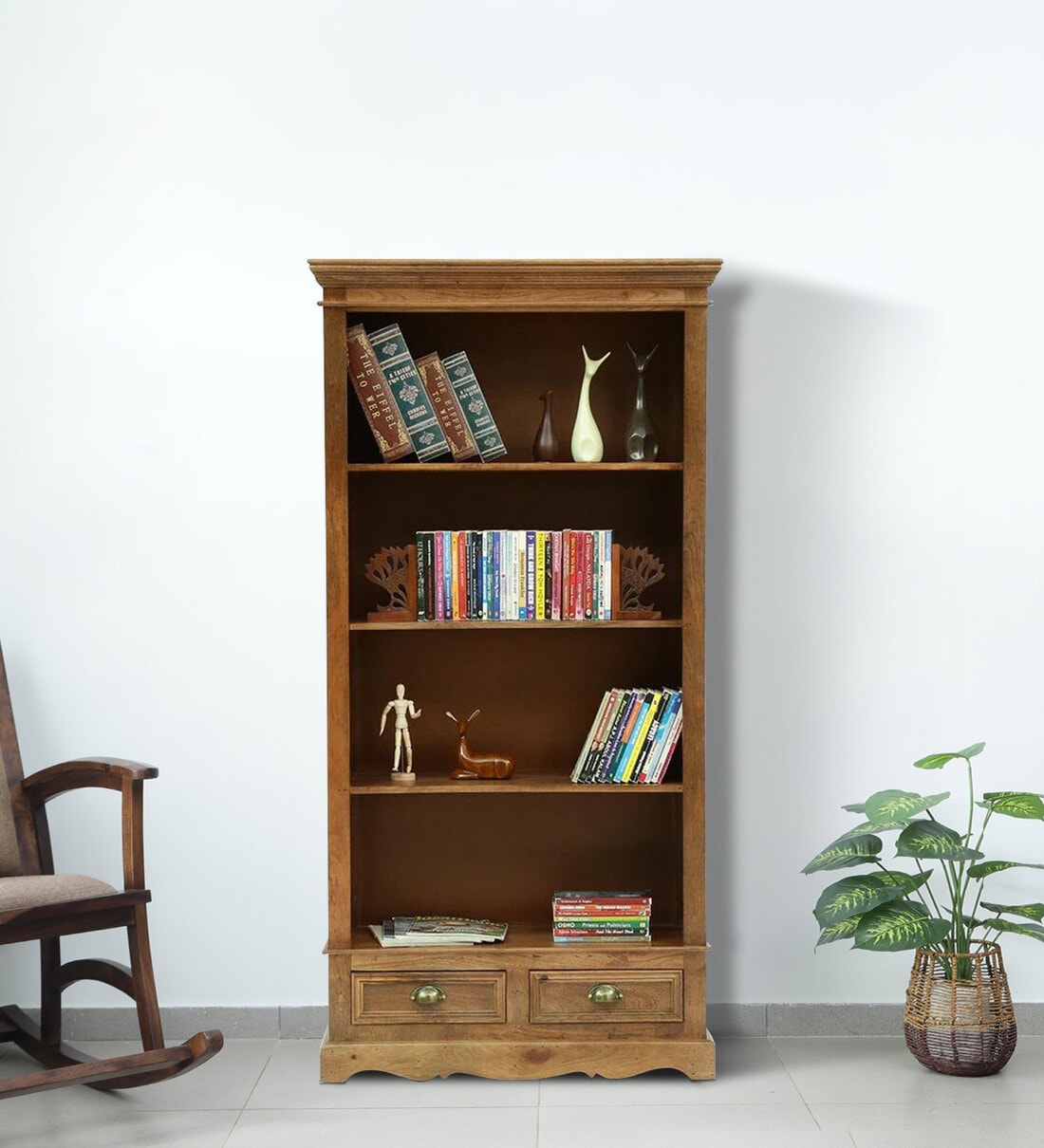 Buy Versaille Solid Wood Book Shelf in Tubbaq Teak Finish at 20% OFF by ...