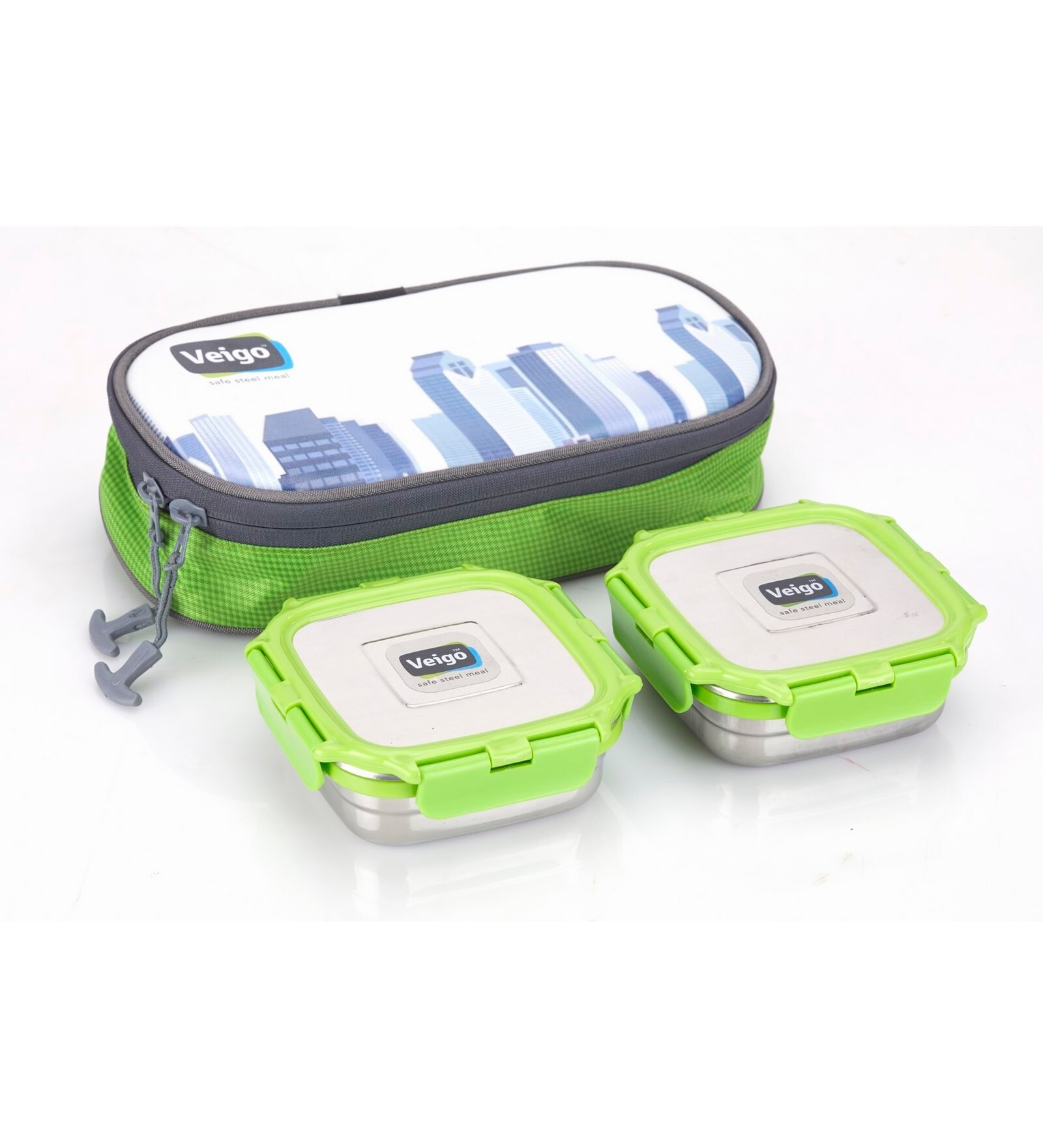 Buy Veigo Lock N Steel 100% Air Tight Green Medium Containers with ...