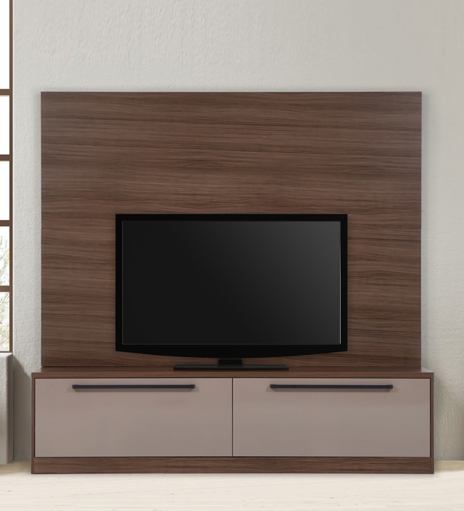 Buy Velentina Wall TV Unit In Walnut Finish at 55% OFF by Evok | Pepperfry