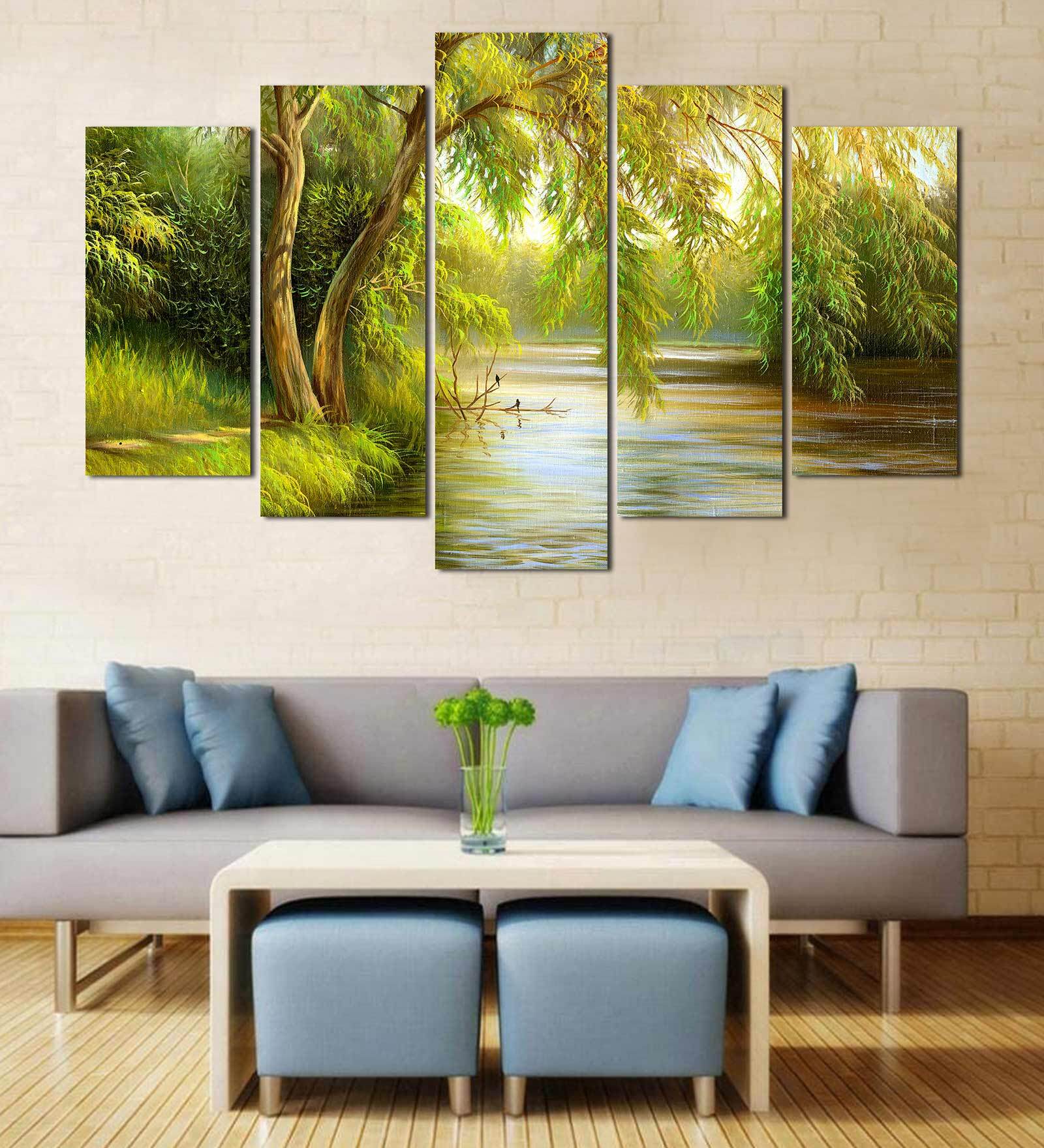Buy Velvet Laminated Calm Nature Set of 5 Wall Art Panels at 24% OFF by ...