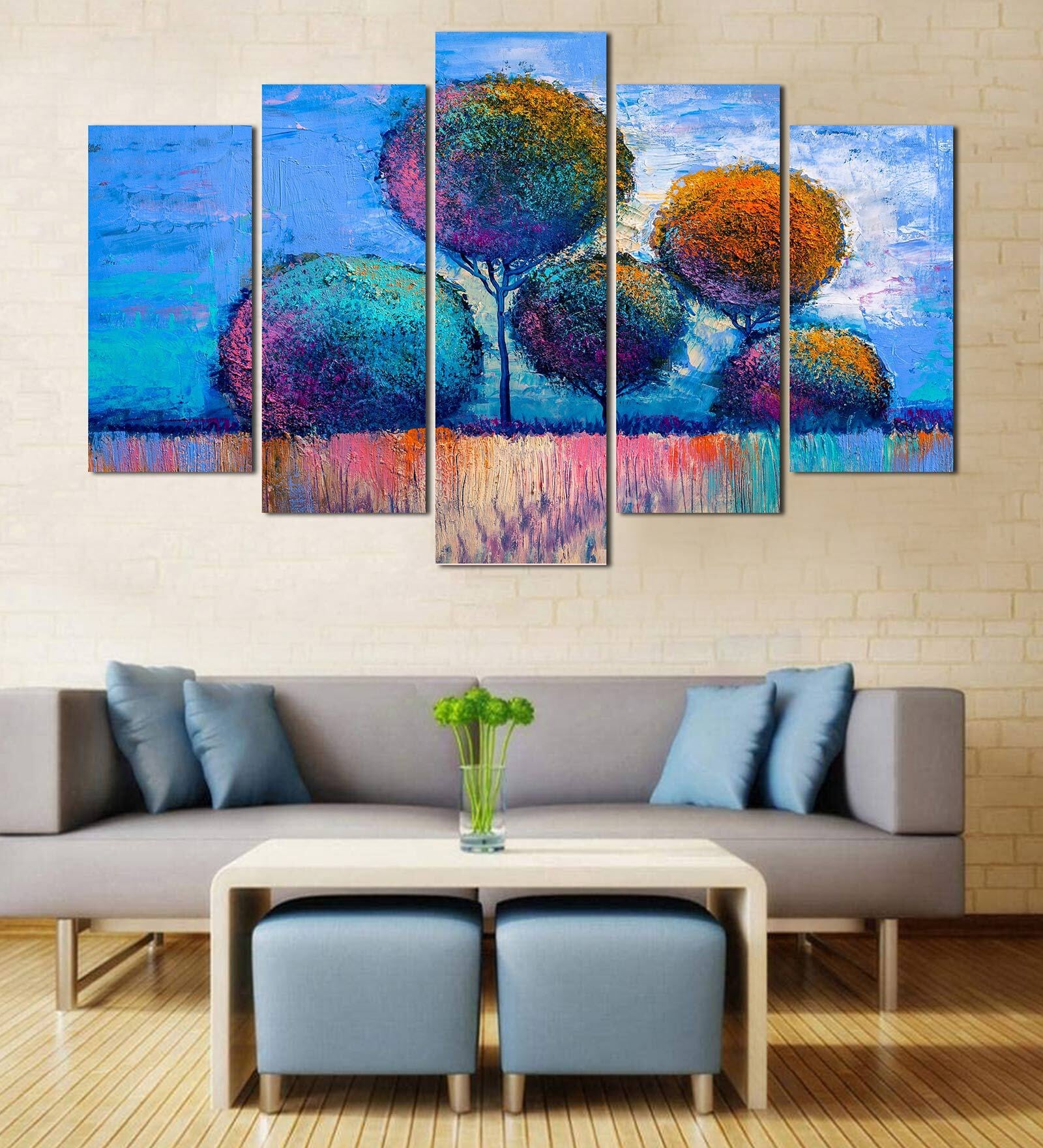 Buy Velvet Laminated Nature's Beauty Set of 5 Wall Art Panels at 32% ...