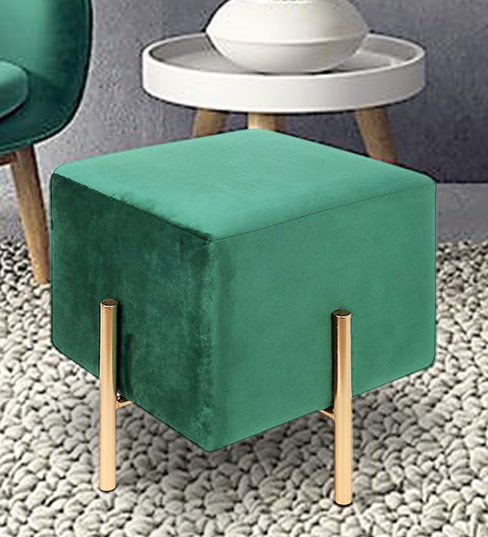 Buy Velvet Poufee in Green Colour at 28% OFF by Little Loved Corner ...