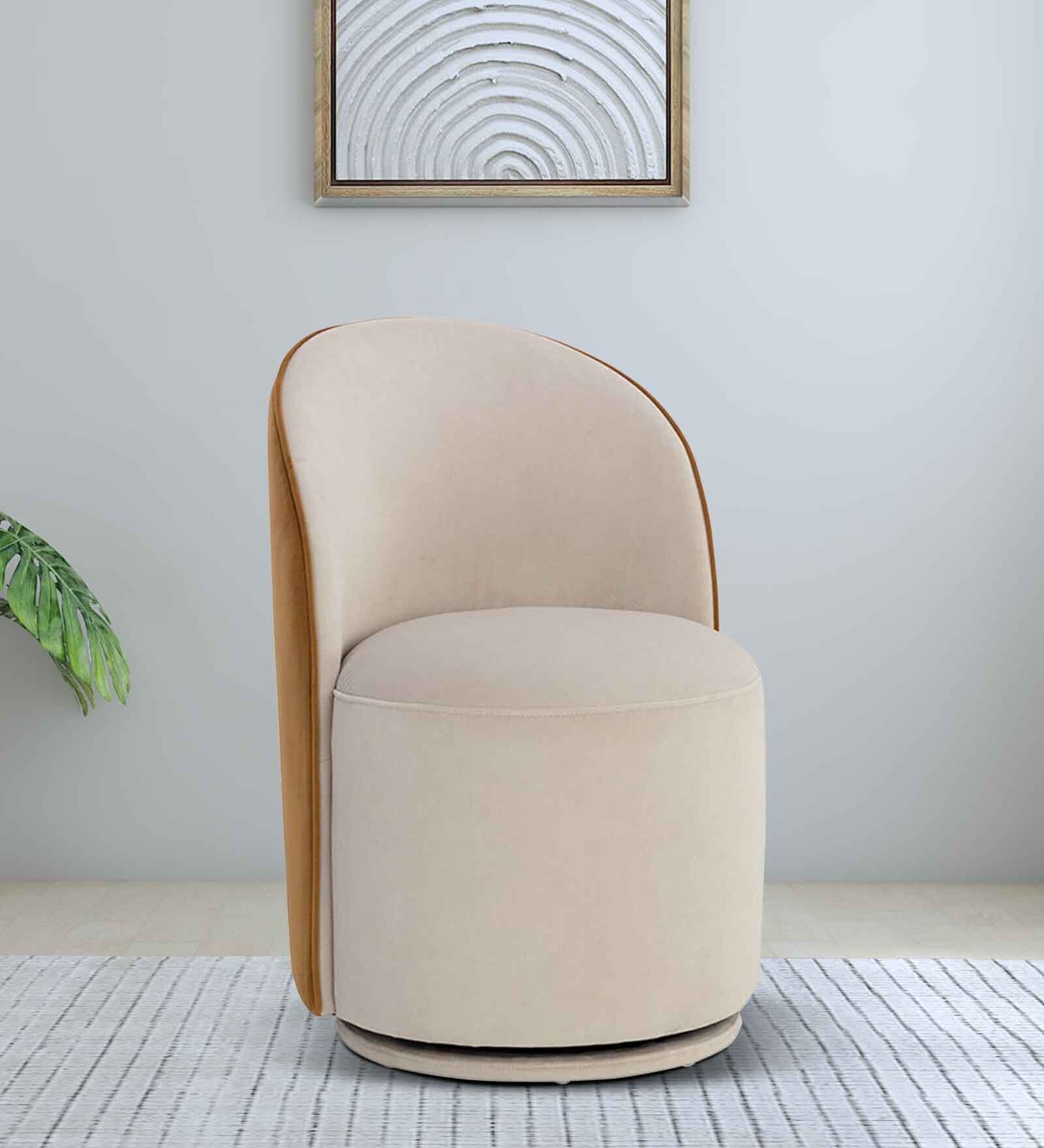 Buy Venity Leatherette Caf Chair in Off White Colour at 48% OFF by ...