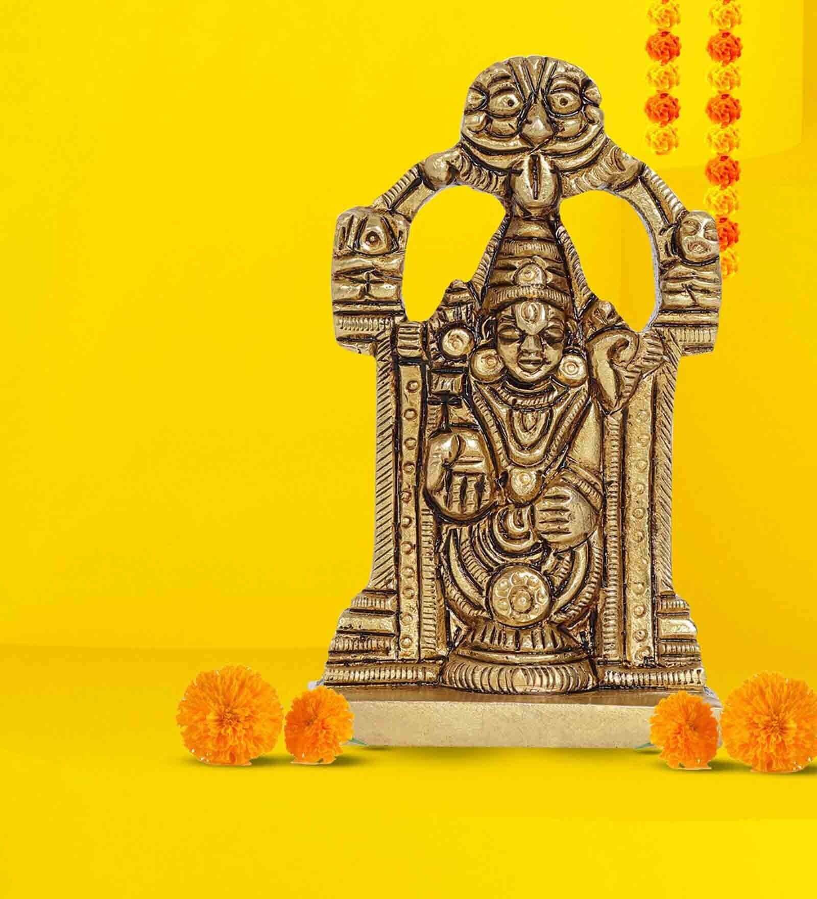 Buy Venkateswara Balaji Gold & Yellow Brass Idol at 26% OFF by 10Club ...