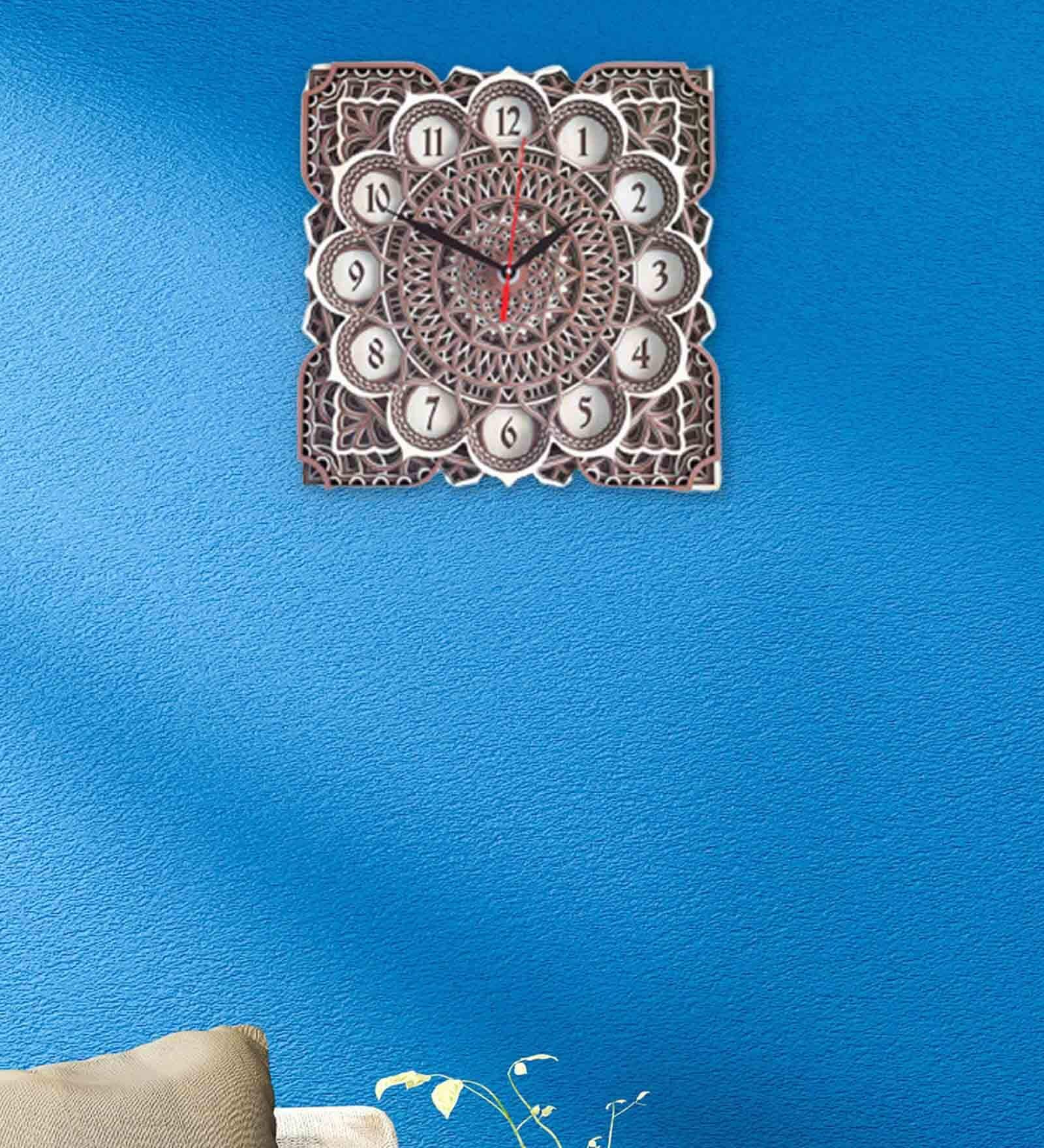 Buy Venner Wood Analog Square Traditional Wall Clock at 24% OFF by ...