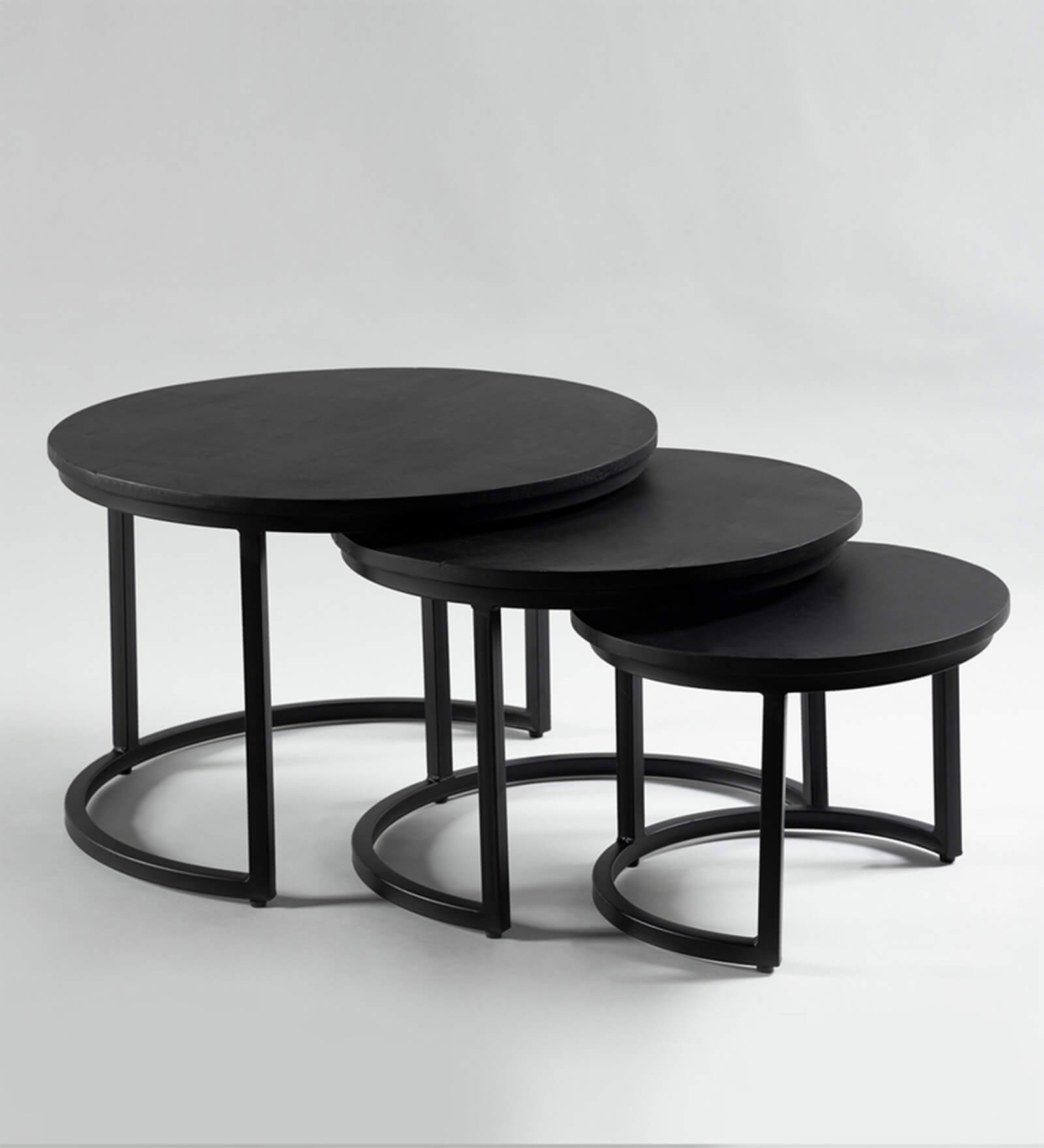 Buy Verona Metal Nest Of Tables In Black Finish (Set Of 3) at 100% OFF ...