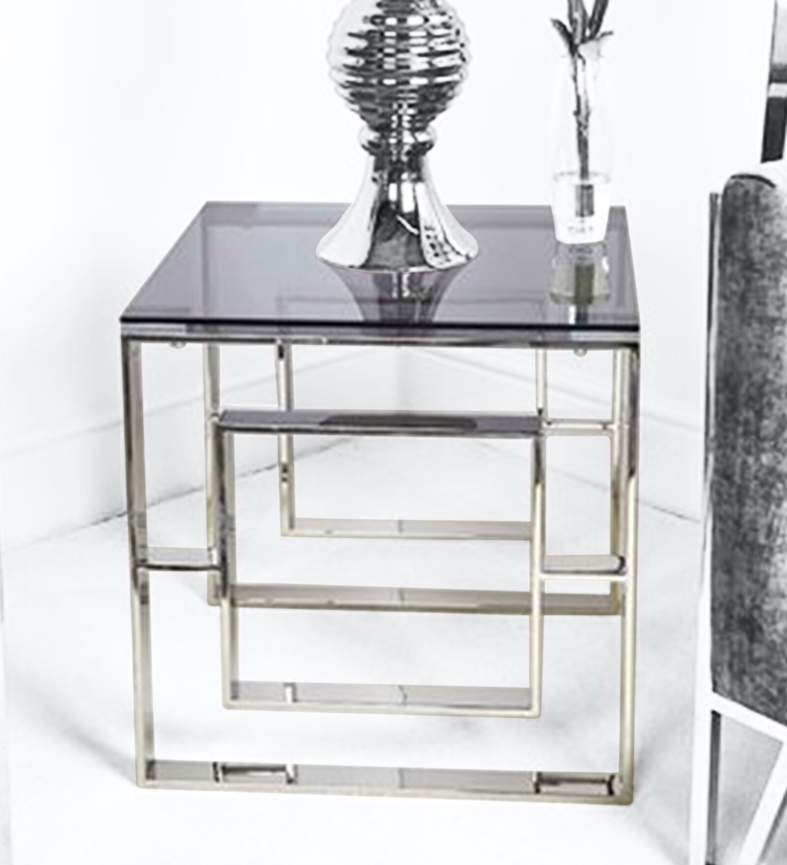 Buy Vester End Table in Silver Colour at 50% OFF by Furncasa | Pepperfry