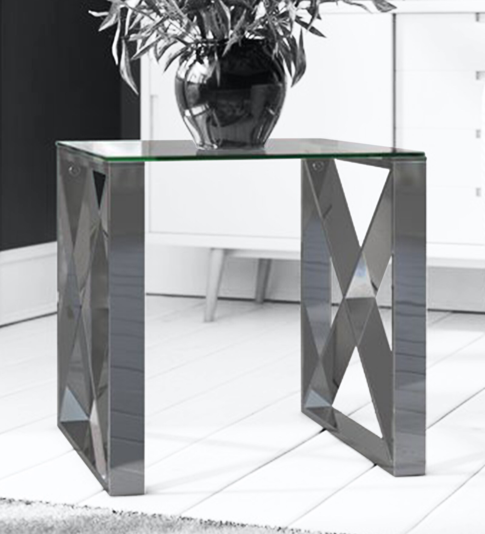 Buy Vester End Table in Silver Colour at 45% OFF by Furncasa | Pepperfry
