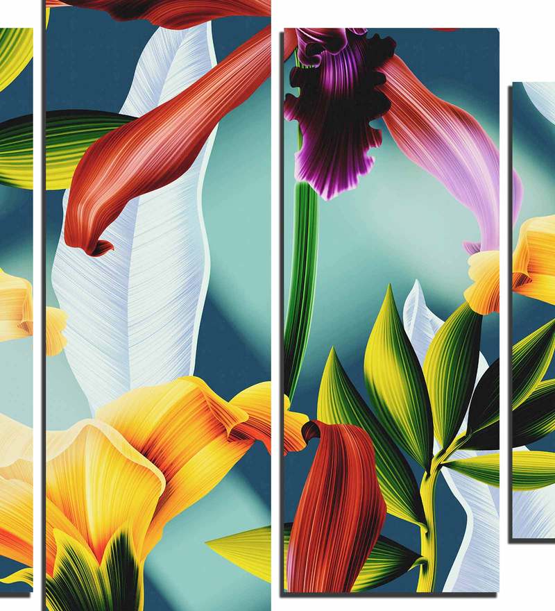 Buy Velvet Laminated Floral Set of 5 Wall Art Panels by Wens Online ...