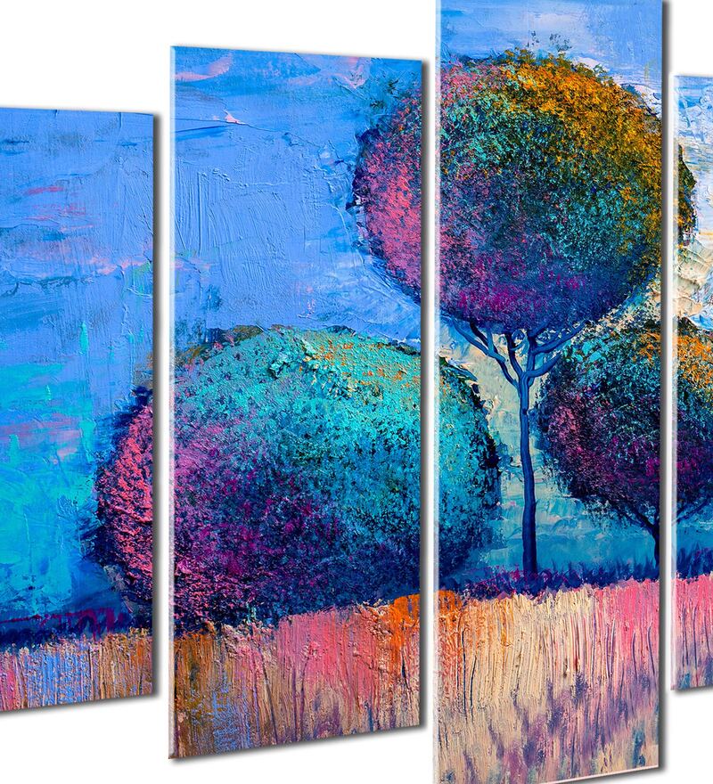 Buy Velvet Laminated \Nature's Beauty\ Set of 5 Wall Art Panels by Wens ...