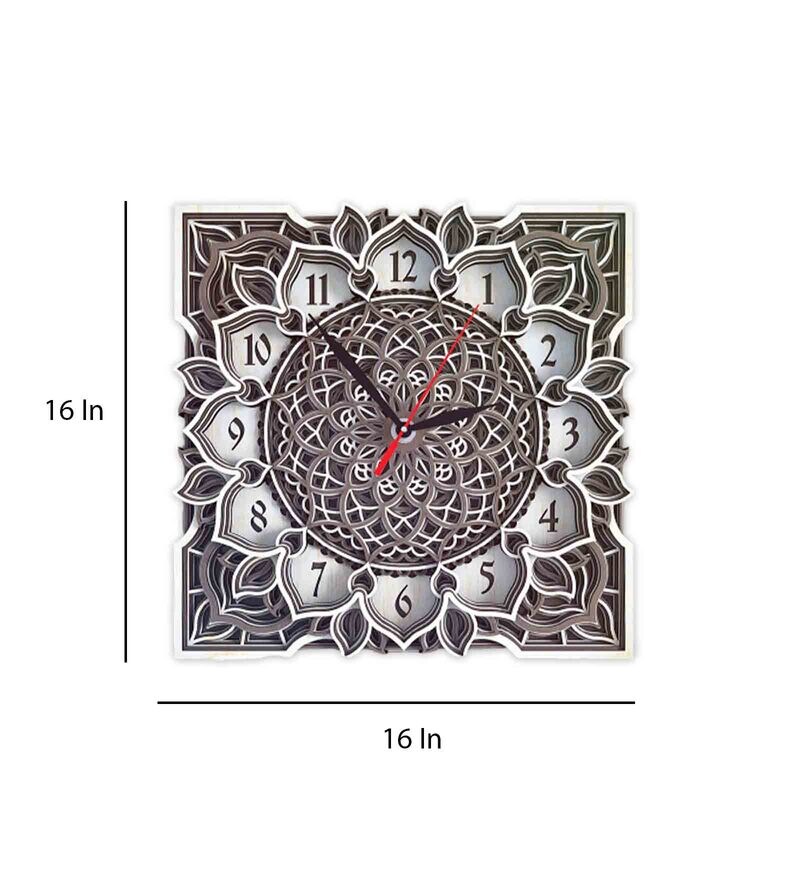 Buy Venner Wood Analog Square Wall Clock by Design It Ezy Online ...