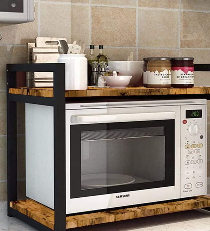 Buy Vento Microwave Stand In Black & Brown colour by Ventuos Online ...
