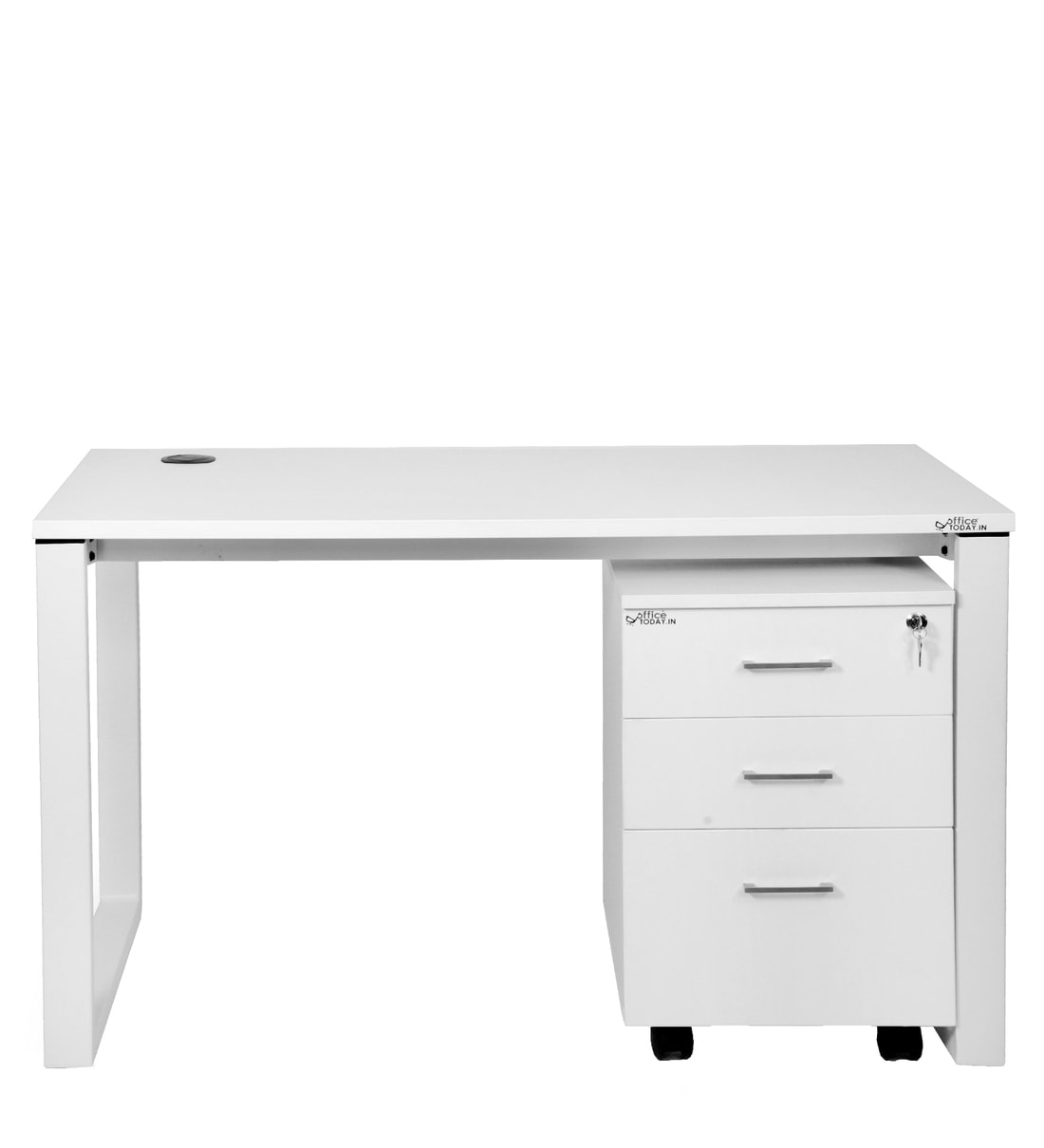 Buy Victoria Study Table with Pedestal in White Colour by Office Today ...