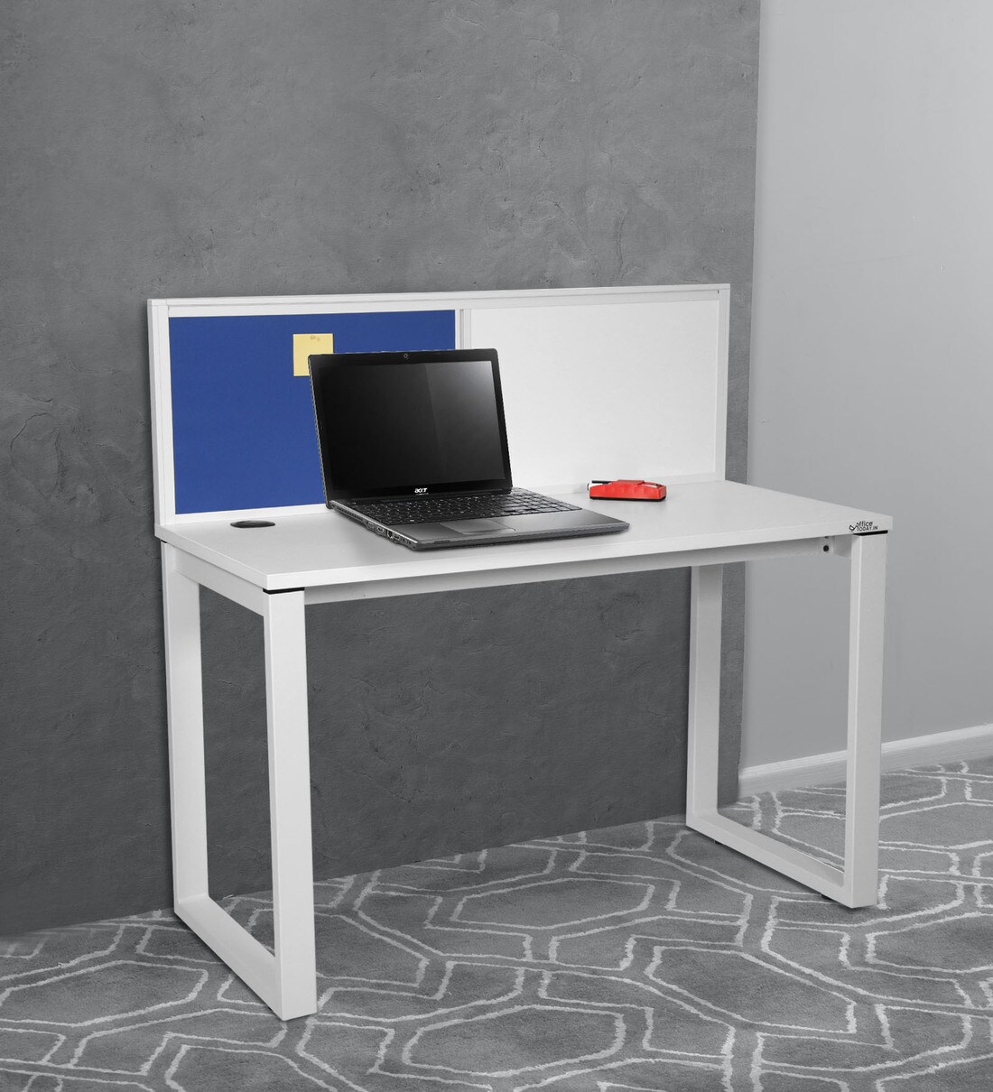 Buy Victoria Study Table with Pin & Marker Board in White & Blue Colour ...
