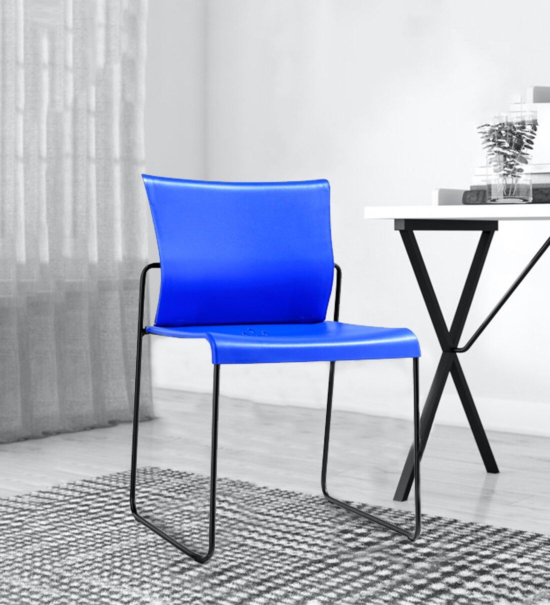 Buy Solo Plastic Chair in Blue Colour at 57% OFF by Workspace by Azazo ...