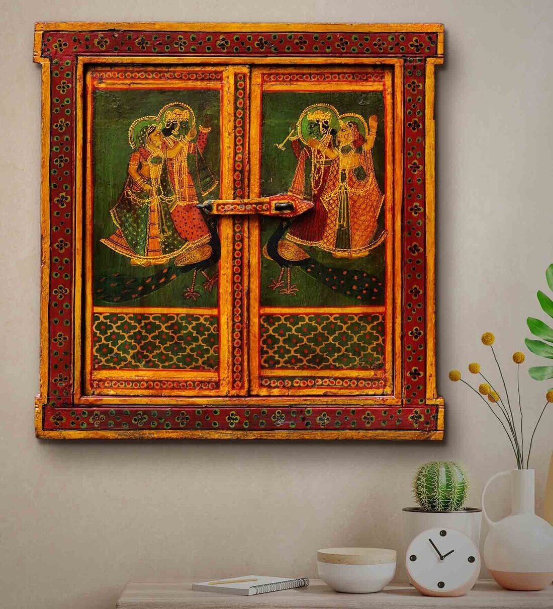 Buy Vintage Multicolour Engineered Wood Wall Plate by Yellow Verandah ...