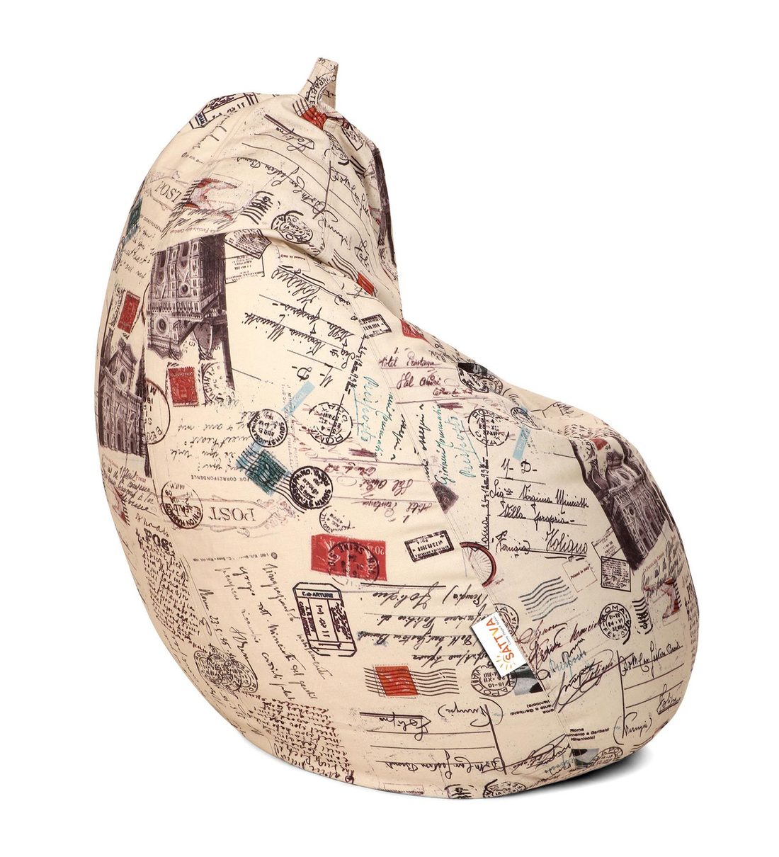 Buy Vintage XXXL Fabric Bean Bag with Beans in Beige Colour by Sattva ...