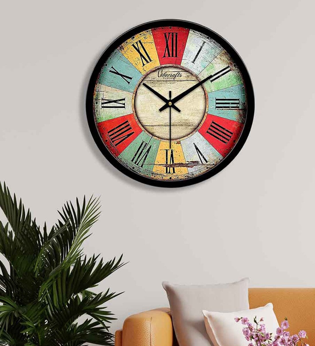 Buy Vintage Distress Multicolour-Plastic Wall Clock at 30% OFF by ...