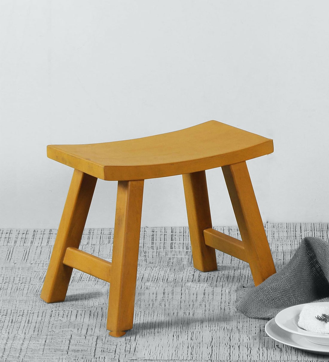 Buy Foot Stool In Vintage Yellow Finish at 100% OFF by Fabuliv | Pepperfry