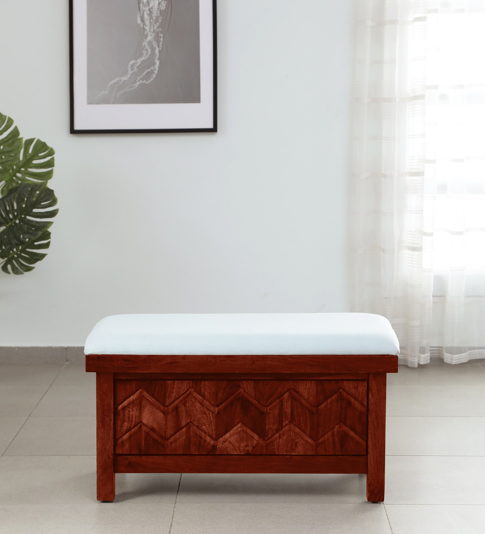 Buy Vinca Sheesham Wood Trunk In Scratch Resistant Honey Oak Finish at ...