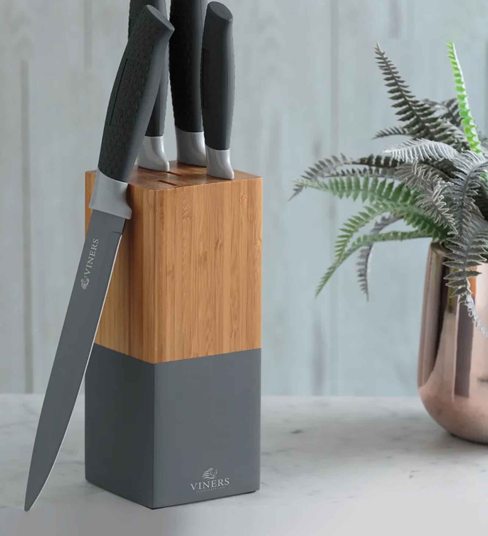 Buy VINERS HORIZON GREY 6PCE KNIFE BLOCK SET at 100% OFF by Viners ...