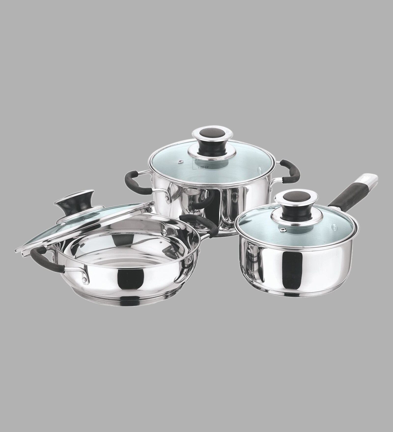 Buy Stainless Steel Masterchef Cookware Set of 3 Pc at 100% OFF by ...