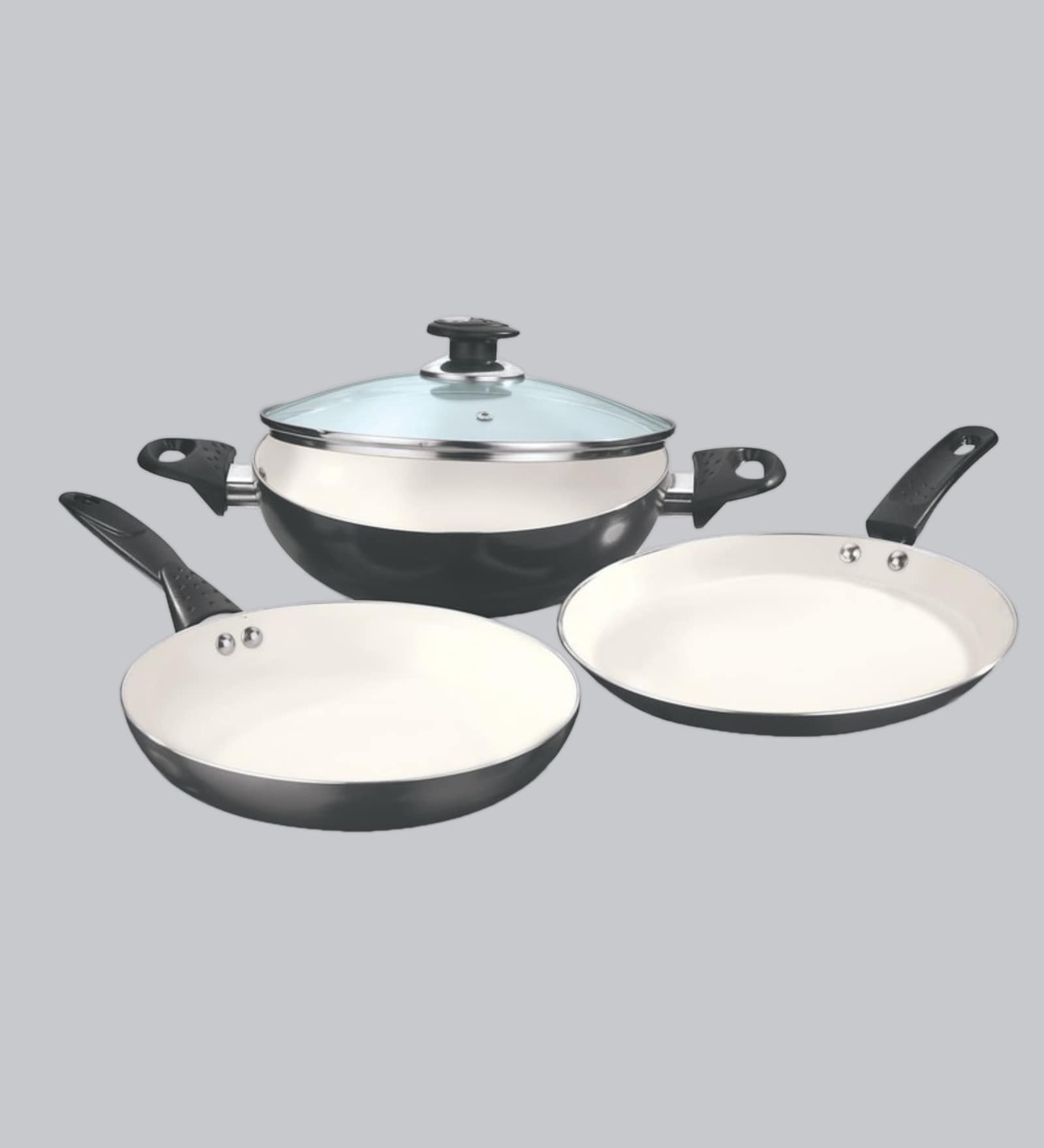 Buy Vinod Cookware 3Pc Combo Set 25Cm Dosa Tawa-3Mm 24Cm Frypan 24Cm ...