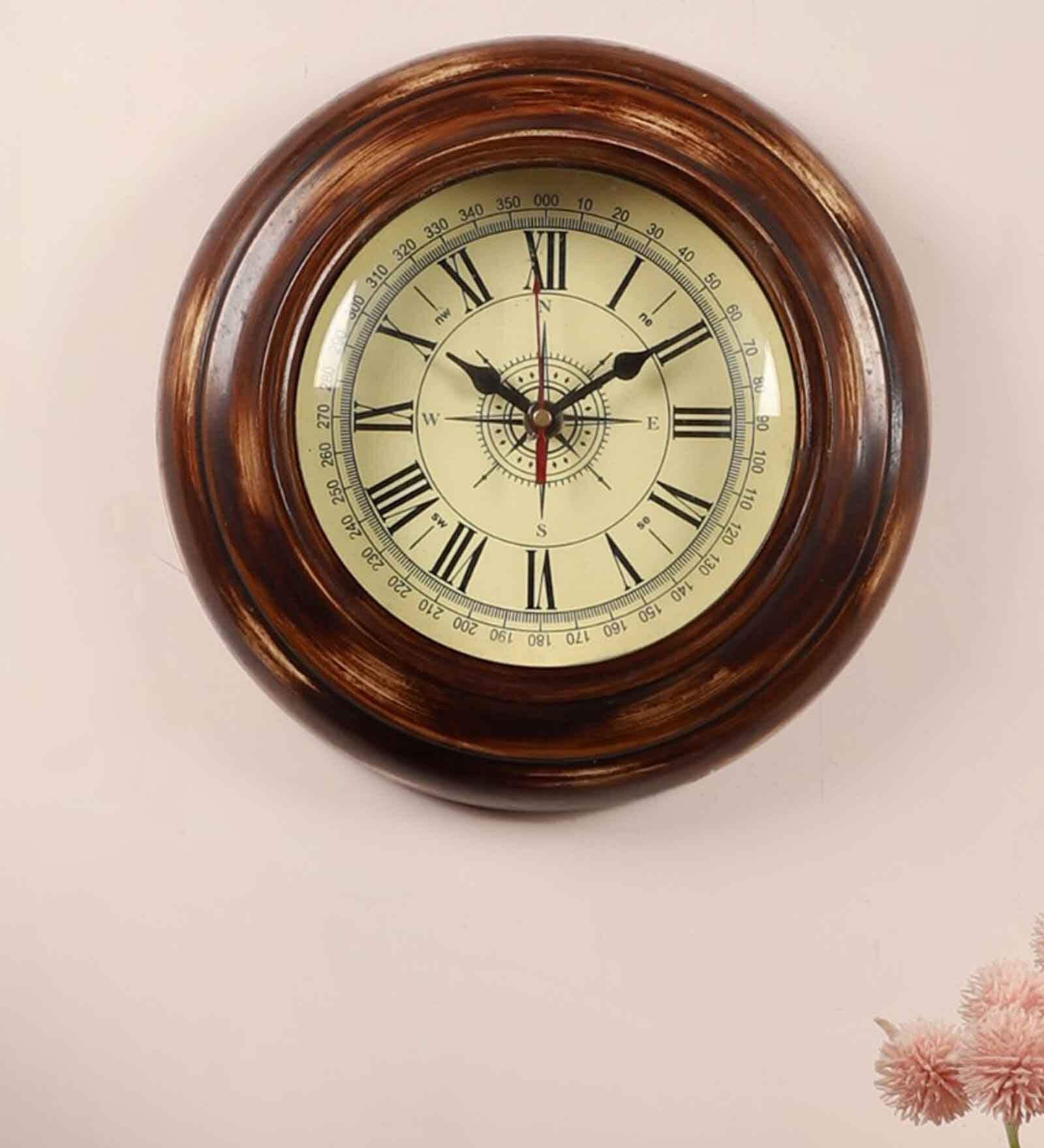 Buy Vintage Brown Wood & MDF Wall Clock at 52% OFF by Pristine ...