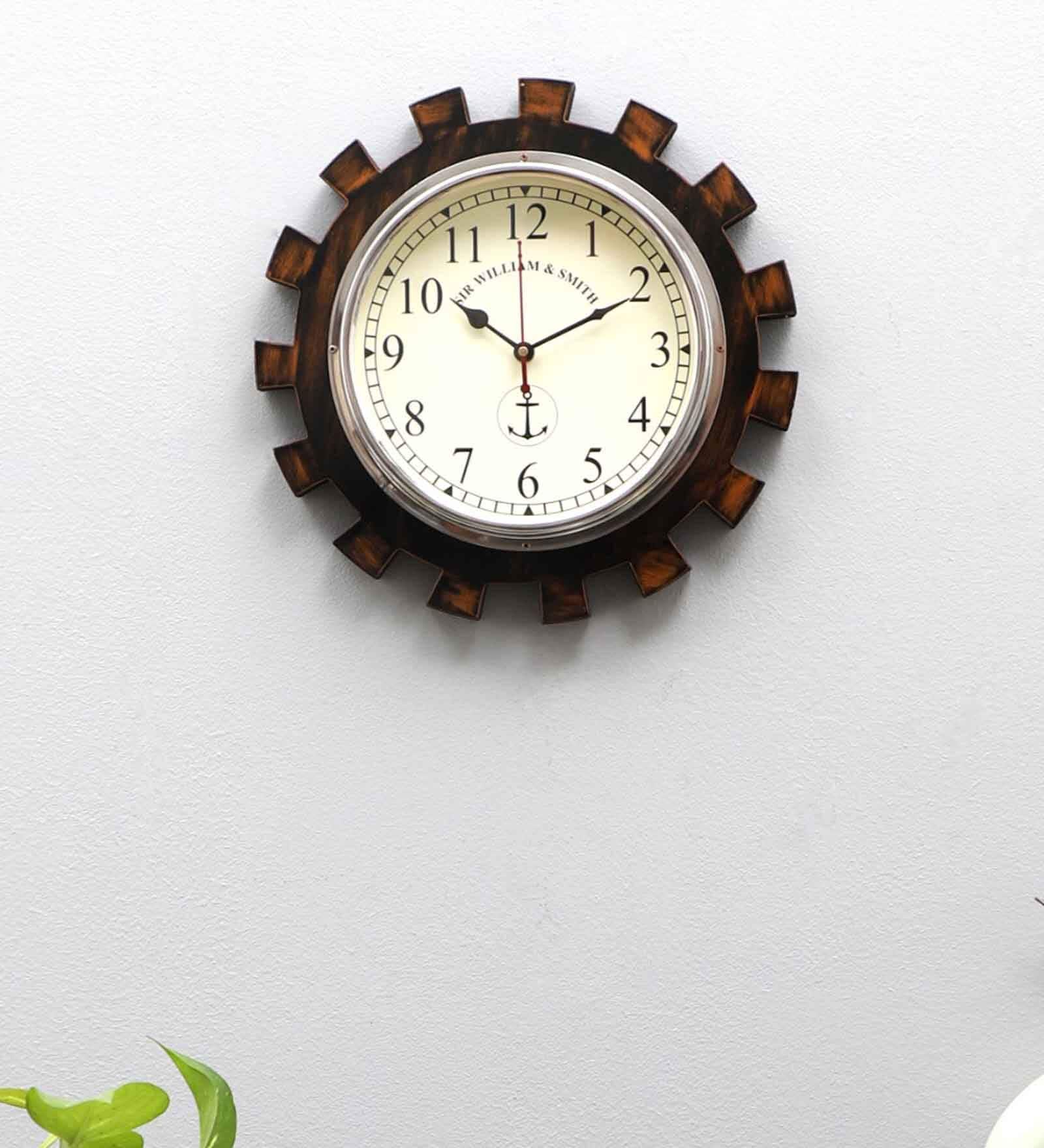 Buy Vintage Brown Wood & MDF Wall Clock at 16% OFF by Pristine ...