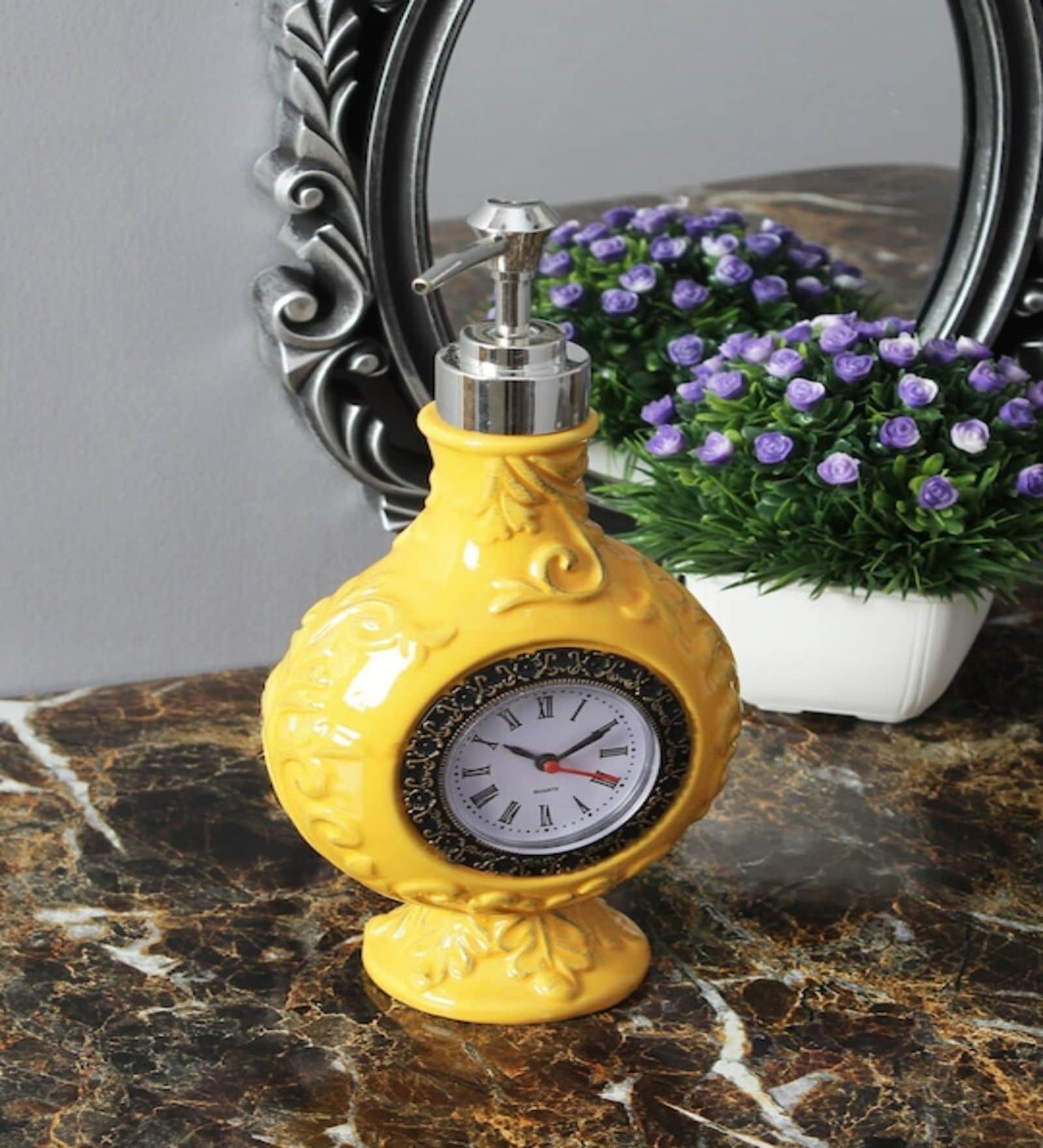 Buy Vintage Clock 250ml Yellow Ceramic Soap Dispenser by A Vintage ...