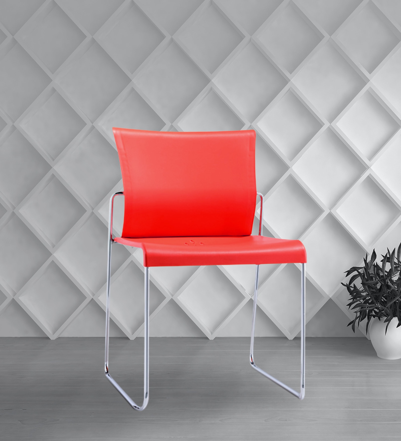 Buy Solo Plastic Chair in Red Colour at 57% OFF by Workspace by Azazo ...