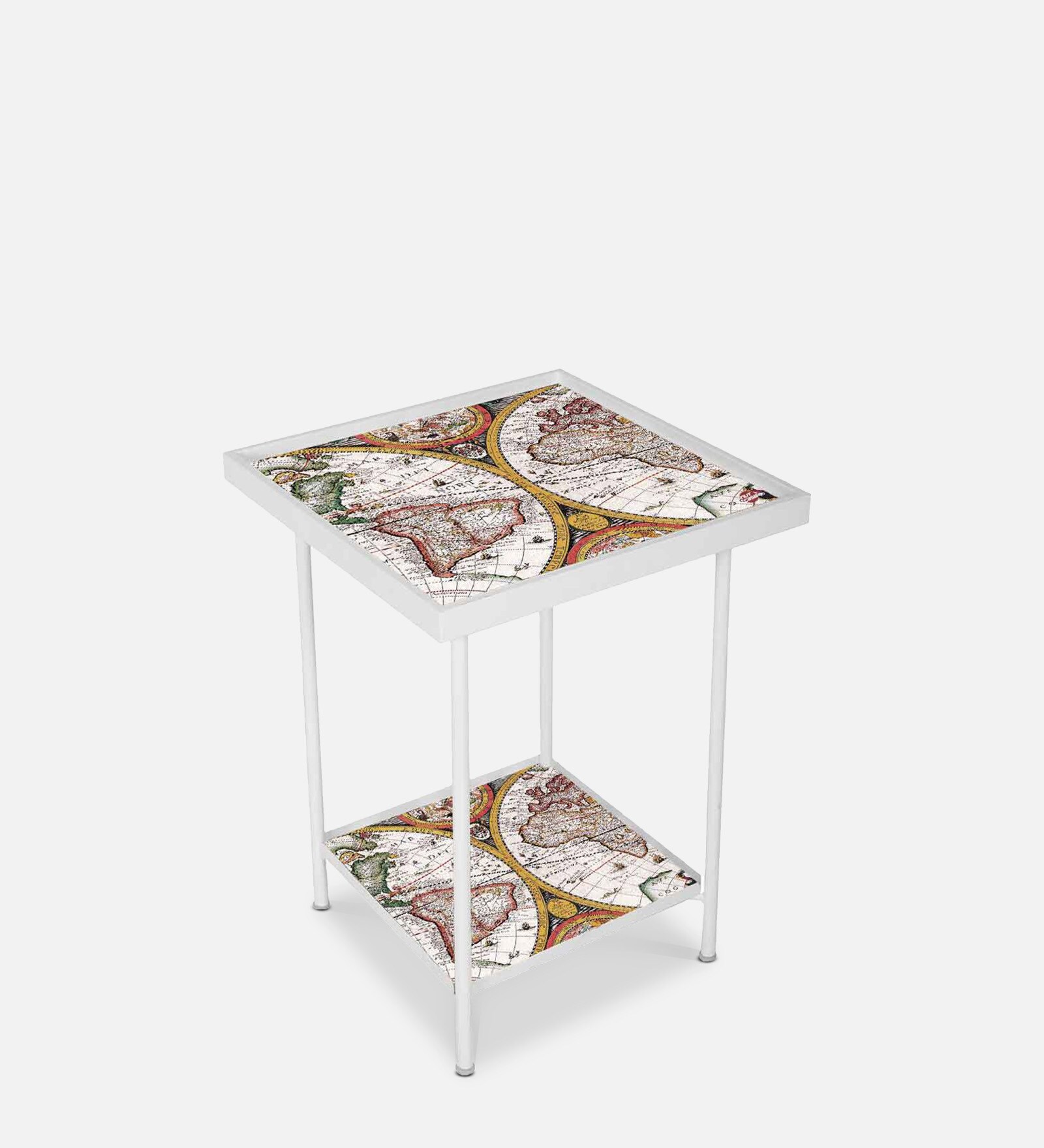 Buy Vintage Map Print End Table in White Colour at 23% OFF by NUTCASE ...