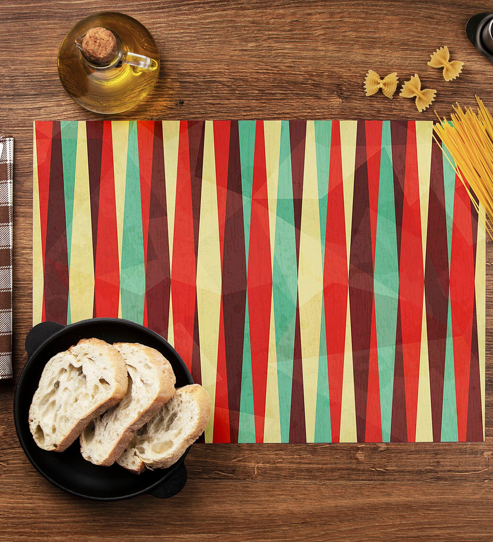 Buy Vintage Rhombus Multicolor (18 x 12) Cotton Canvas (Set of 6) Table ...