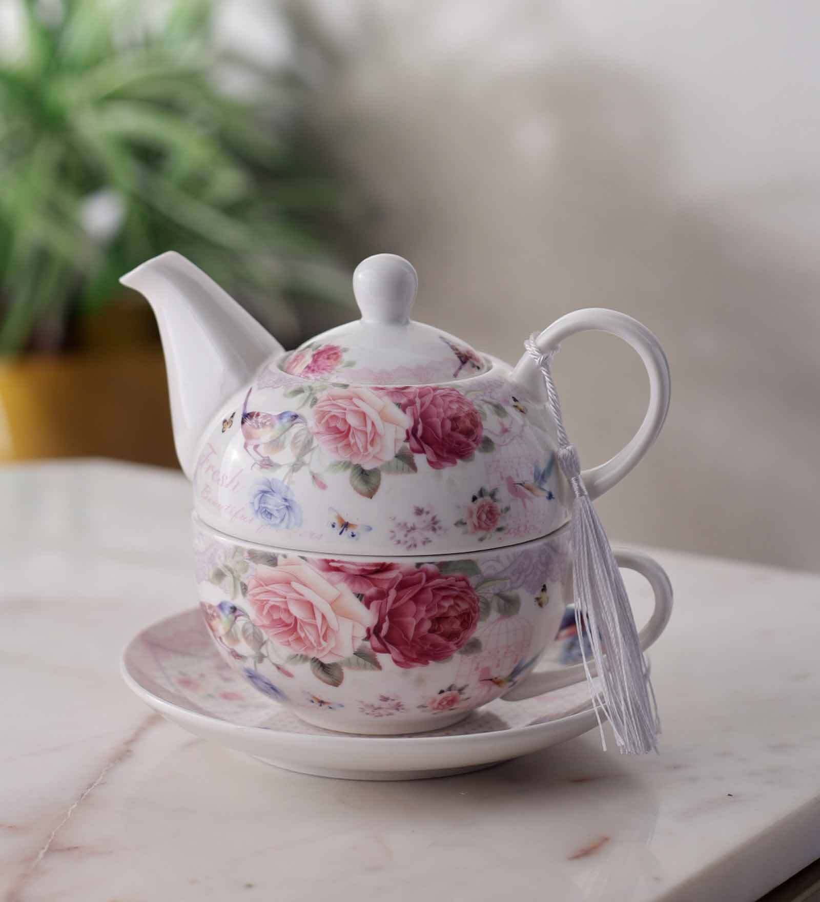 Buy Dominik White Ceramic (Set of 3) Teaware Set at 32% OFF by A ...