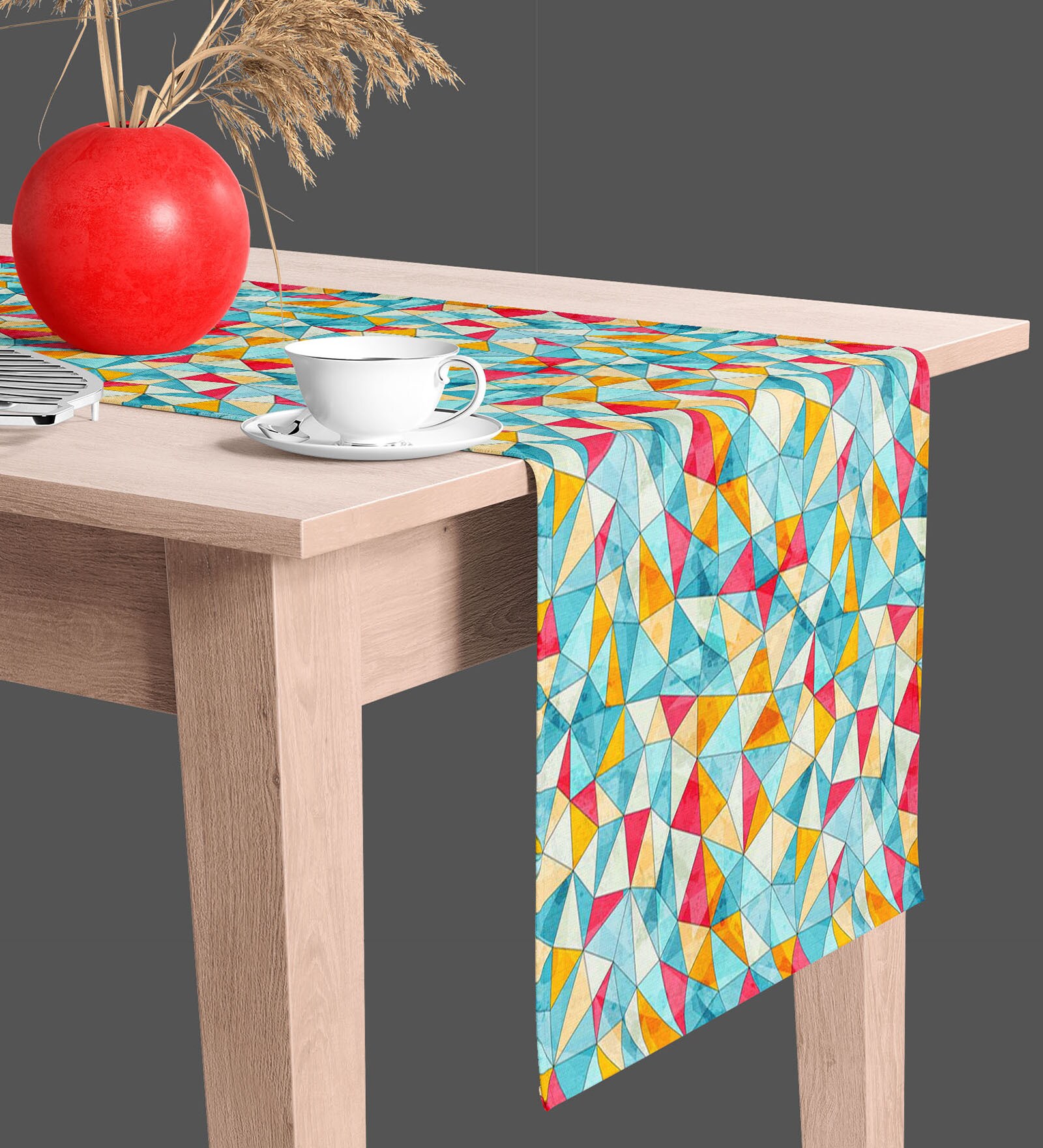 Buy Vintage Triangles Multicolor (84 x 12) Cotton Canvas Table Runner ...