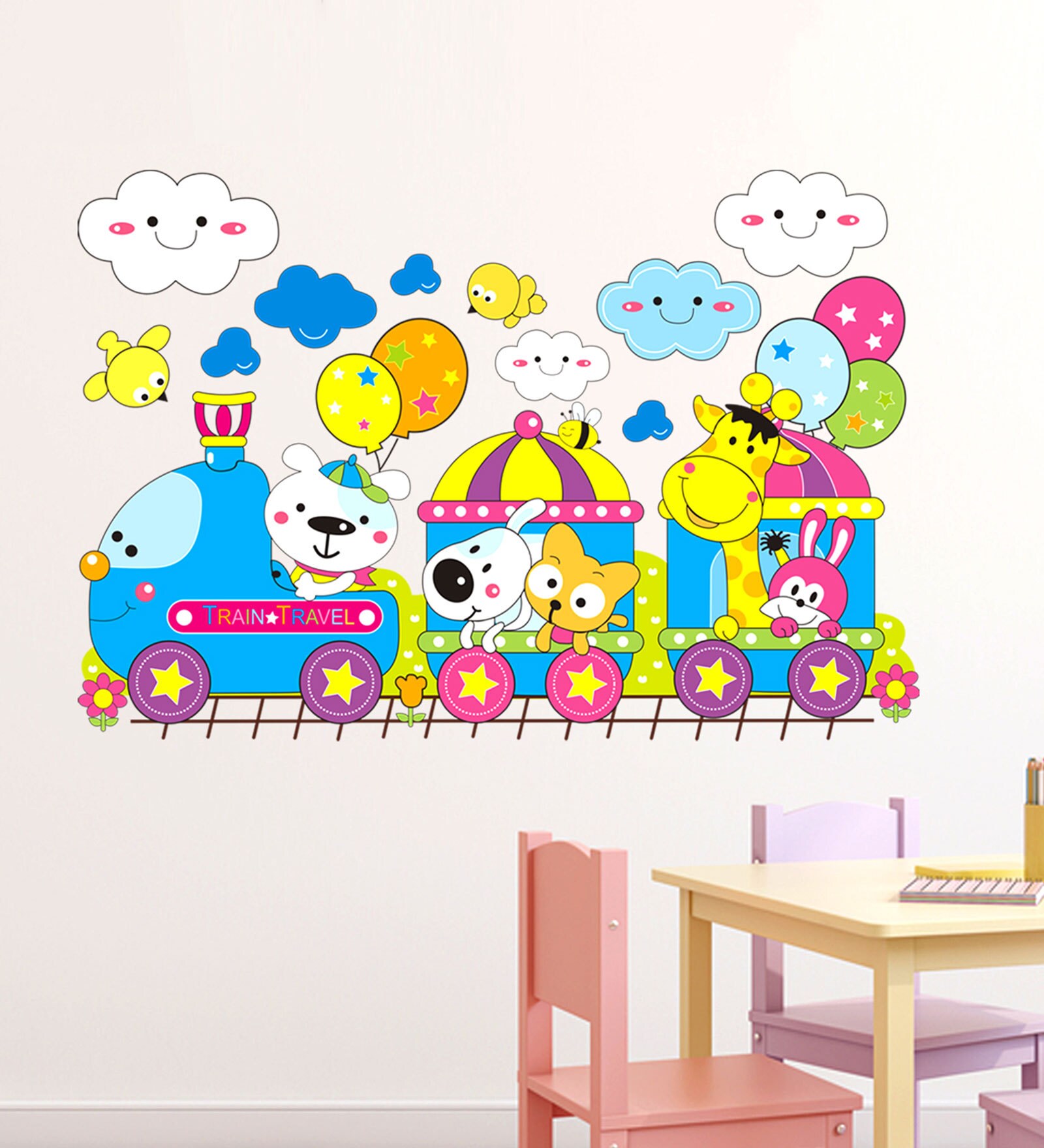 Buy Vinyl Cartoon Train Wall Sticker By Happy Walls at 12% OFF by Happy ...