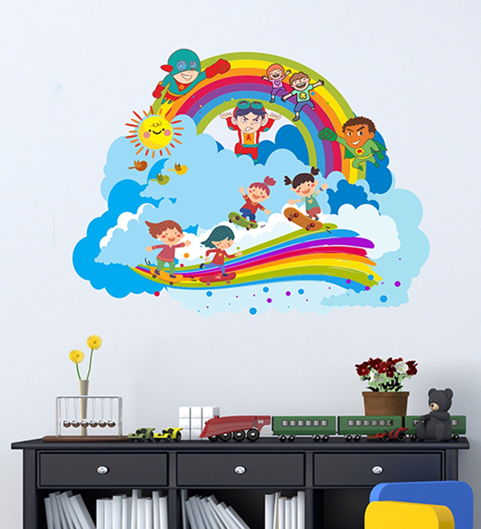 Buy Vinyl Sky Playing Kids Wall Sticker at 33% OFF by Decor Kafe ...
