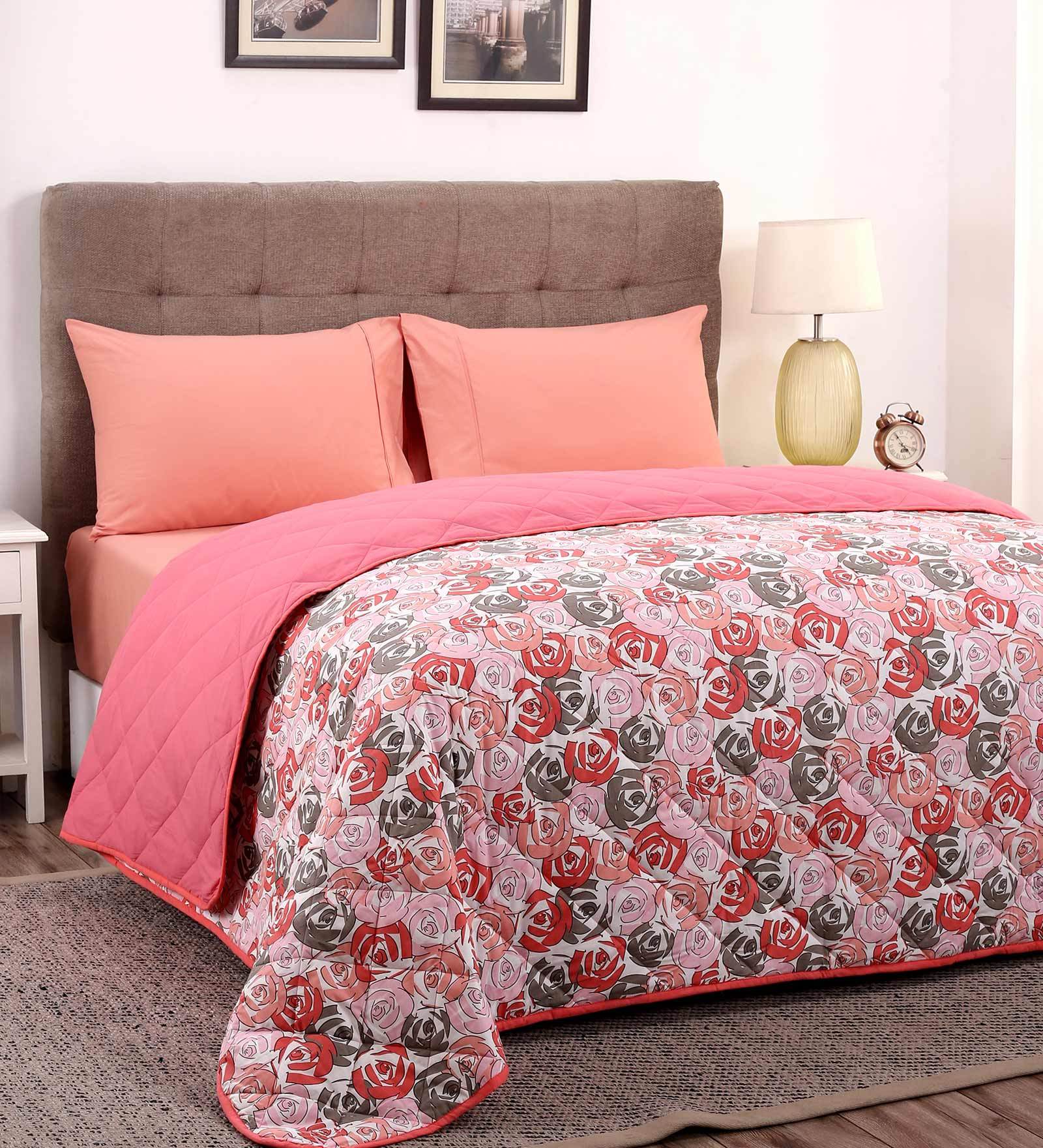 Buy Inhouse Modern Sanctuary 100GSM Superfine Cotton Vivian Red Double ...