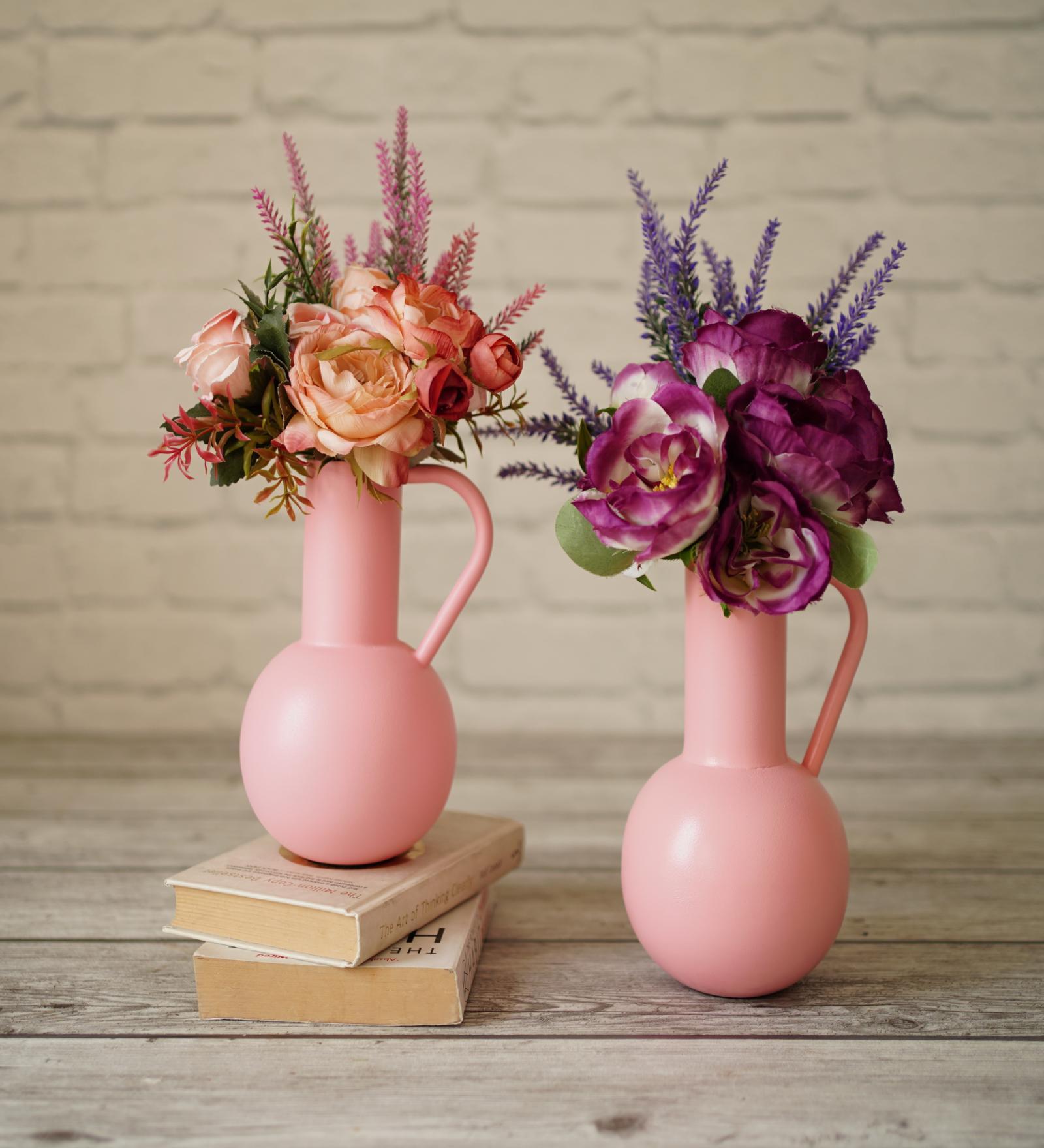 Buy Vizela Pink Iron (Pack of 2) Vases at 17% OFF by Behoma | Pepperfry