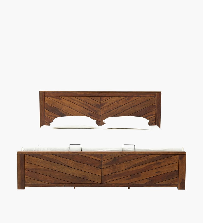 Buy Victor Solid Wood King Size Bed With Hydraulic Storage In ...