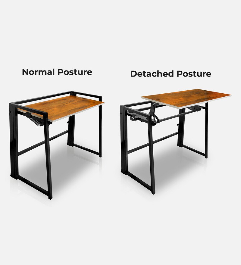 Buy Vincent Height Adjustable Study Table in Black Finish by Annam-Dec ...