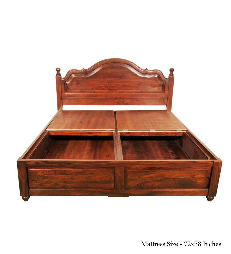 Buy Vintage Style King Bed with Storage Online - King Size Beds - Beds ...