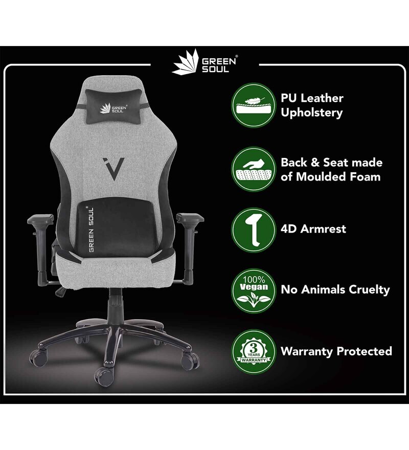 Buy Vision Fabric Gaming Chair in Grey Colour Online - Gaming Chairs ...