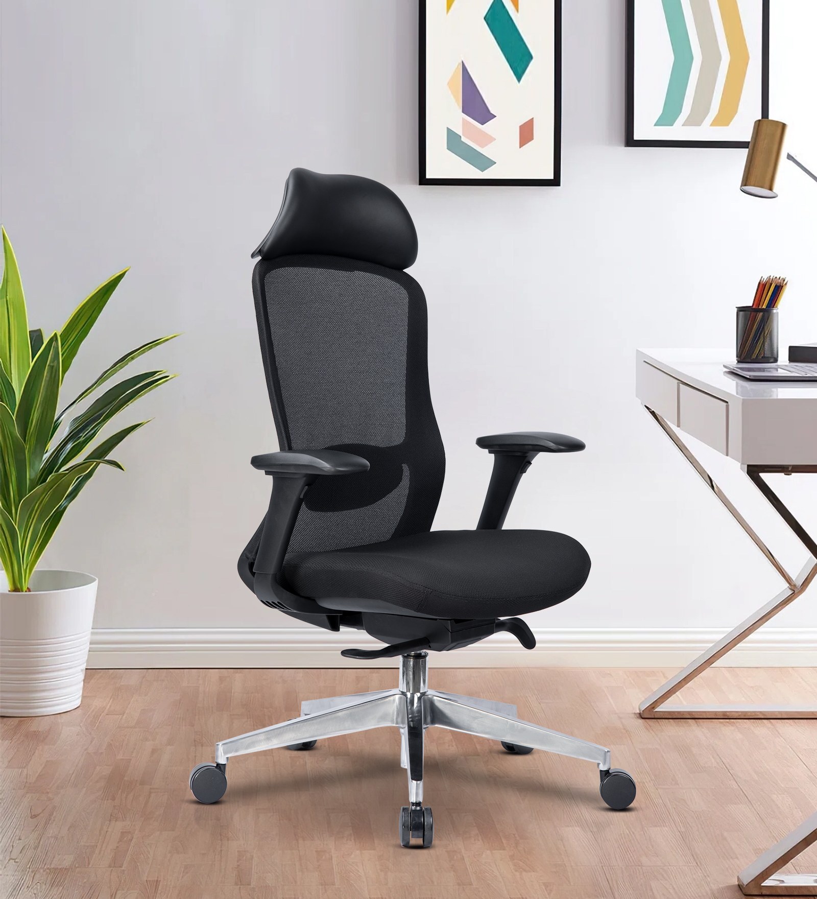 Buy Vogue Breathable Mesh Ergonomic Chair In Black Colour at 47% OFF by ...