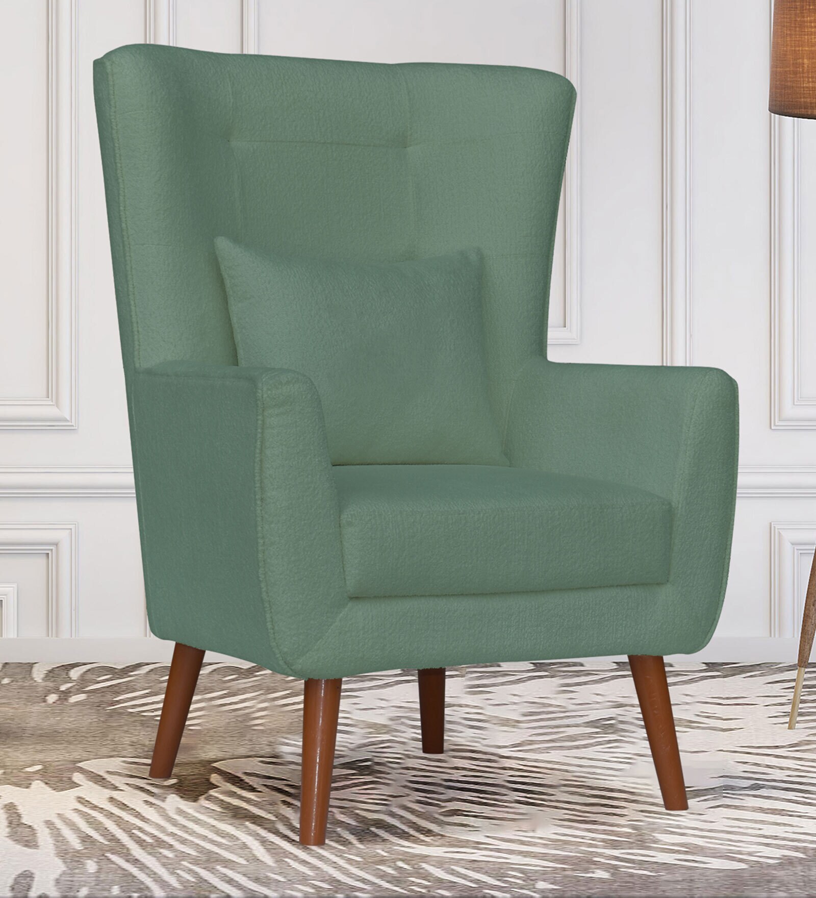 Buy Volvo 1 Seater Solid Wood Living Room Chair In Green Colour at 61% ...