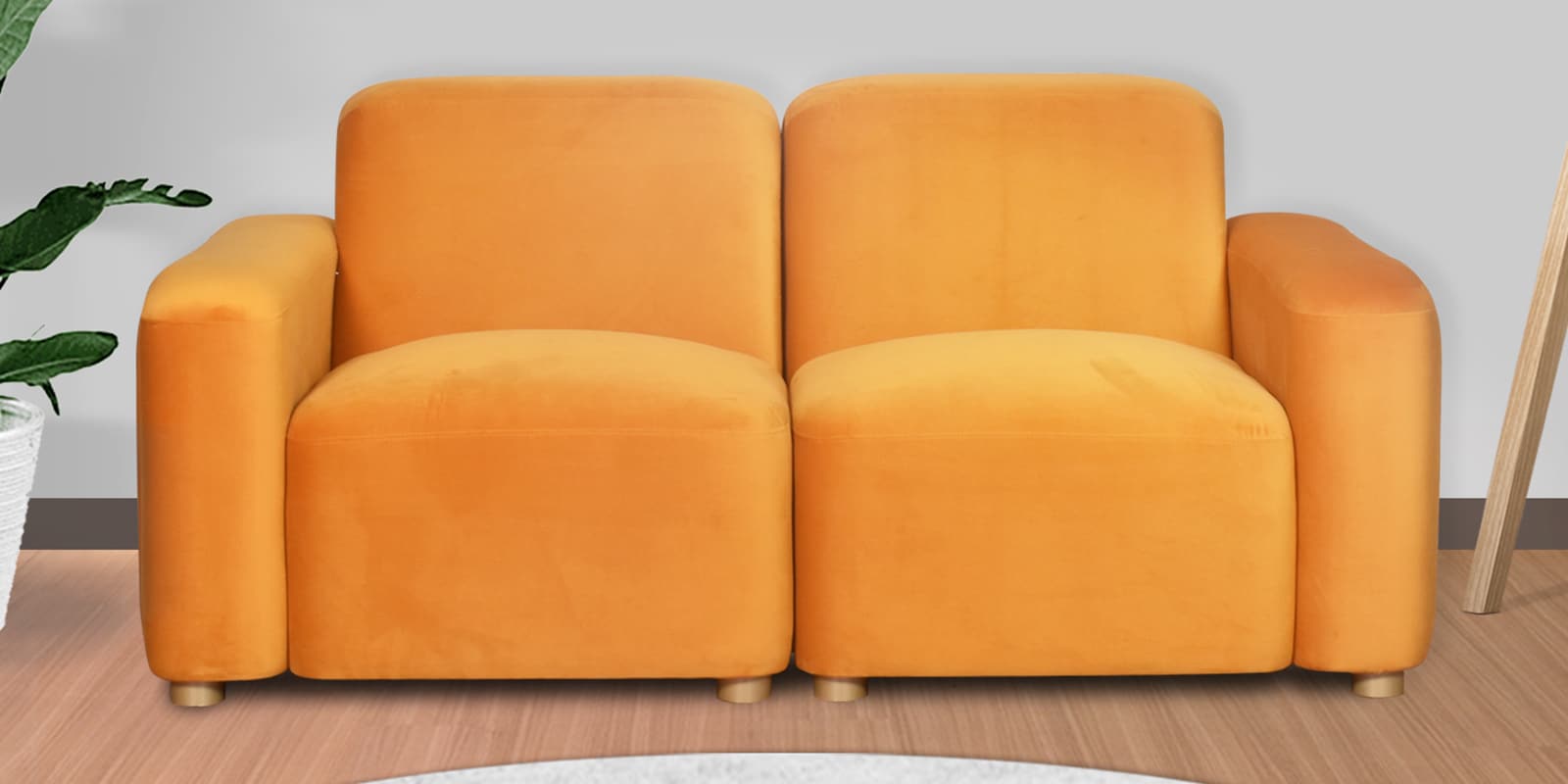 Buy Volvo 2 Seater Sofa in Orange Colour at 25% OFF by FURNITECH LUXE | Pepperfry