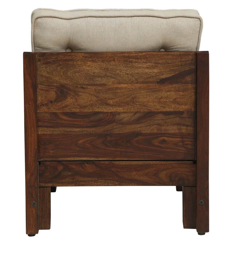 Buy Vogue Solid Wood 1 Seater Sofa in Provincial Teak Finish By ...