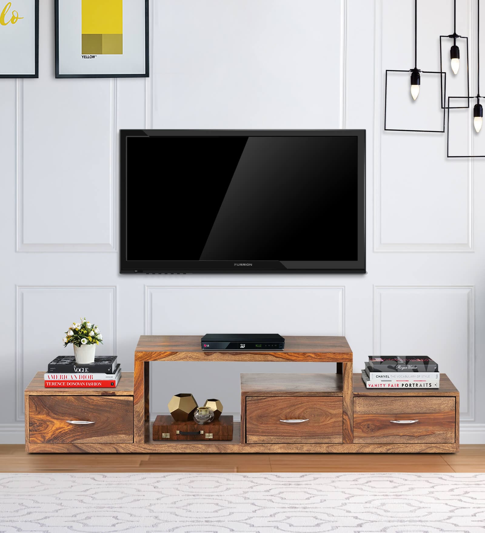 Buy Vtara Tv Entertament Unit For Tv Upto 60 Inch In Teak Finish at 29% ...