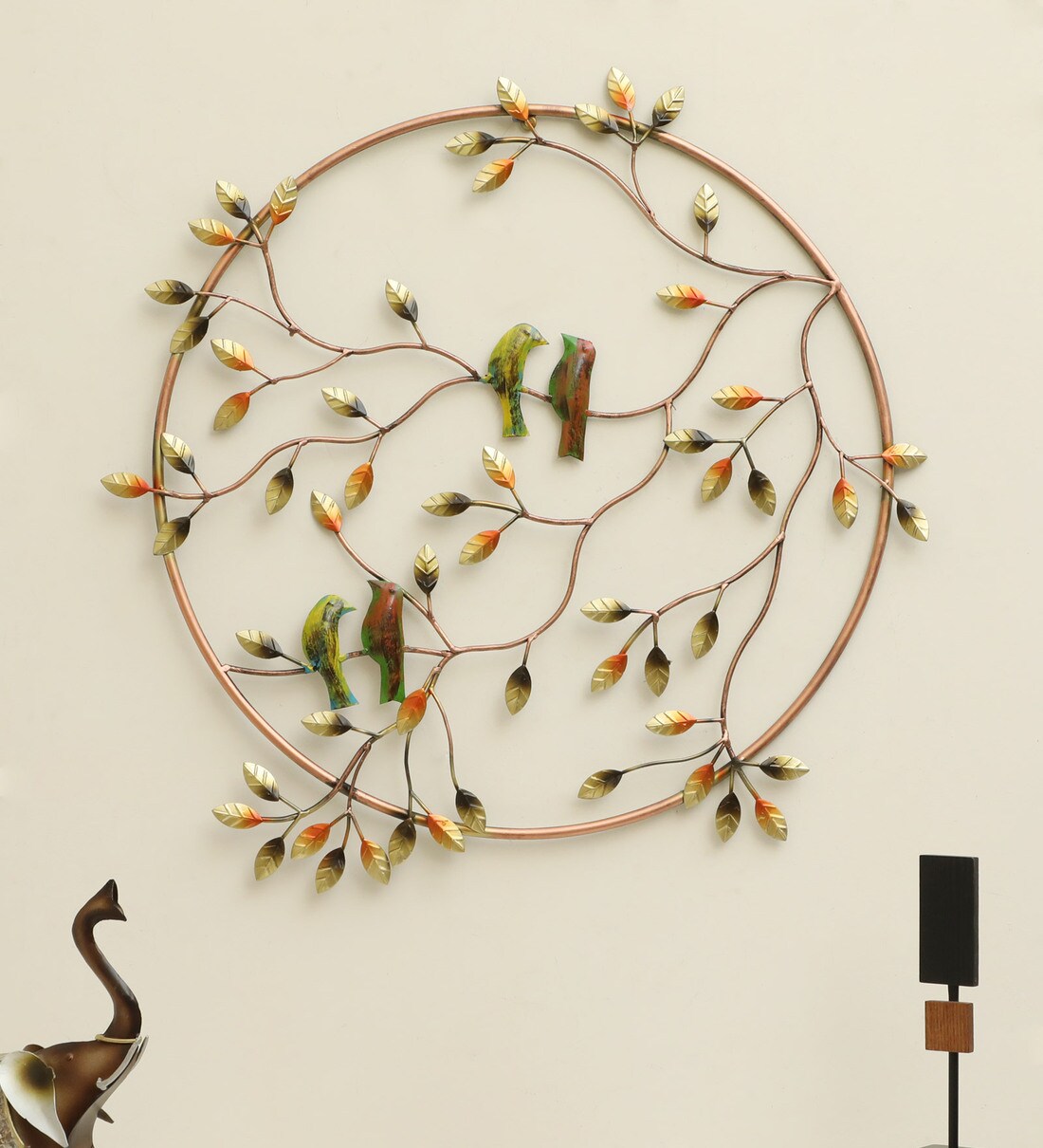 Buy Bird Tree Iron Multicolour Metal Wall Art at 8% OFF by Vedas ...